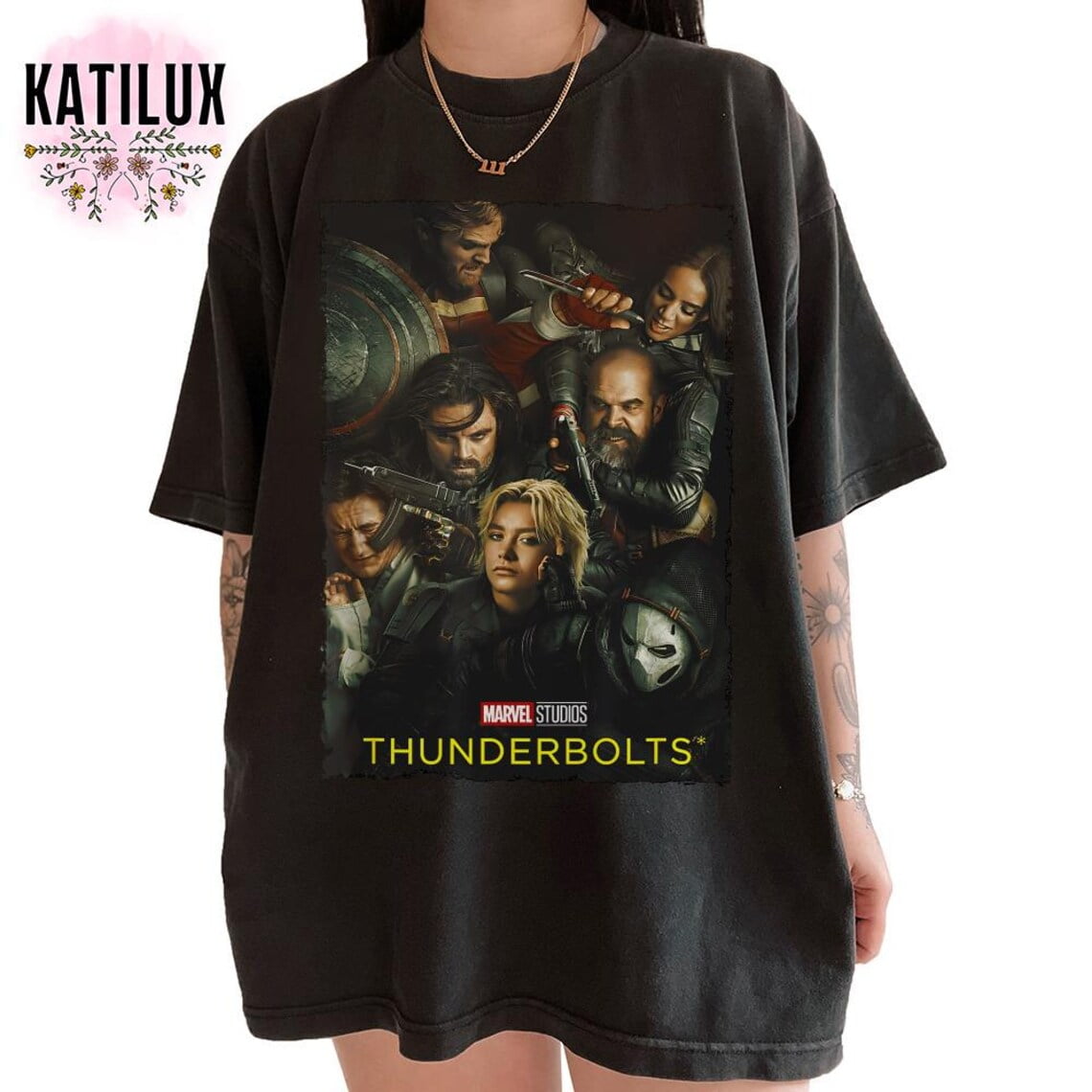 Marvel Studio Thunderbolts T-shirt, Superhero Team Graphic Tee, Bucky ...