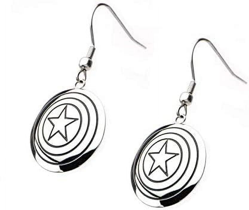Marvel Studios: Captain America Shield Logo, Dangle Earrings for Women ...