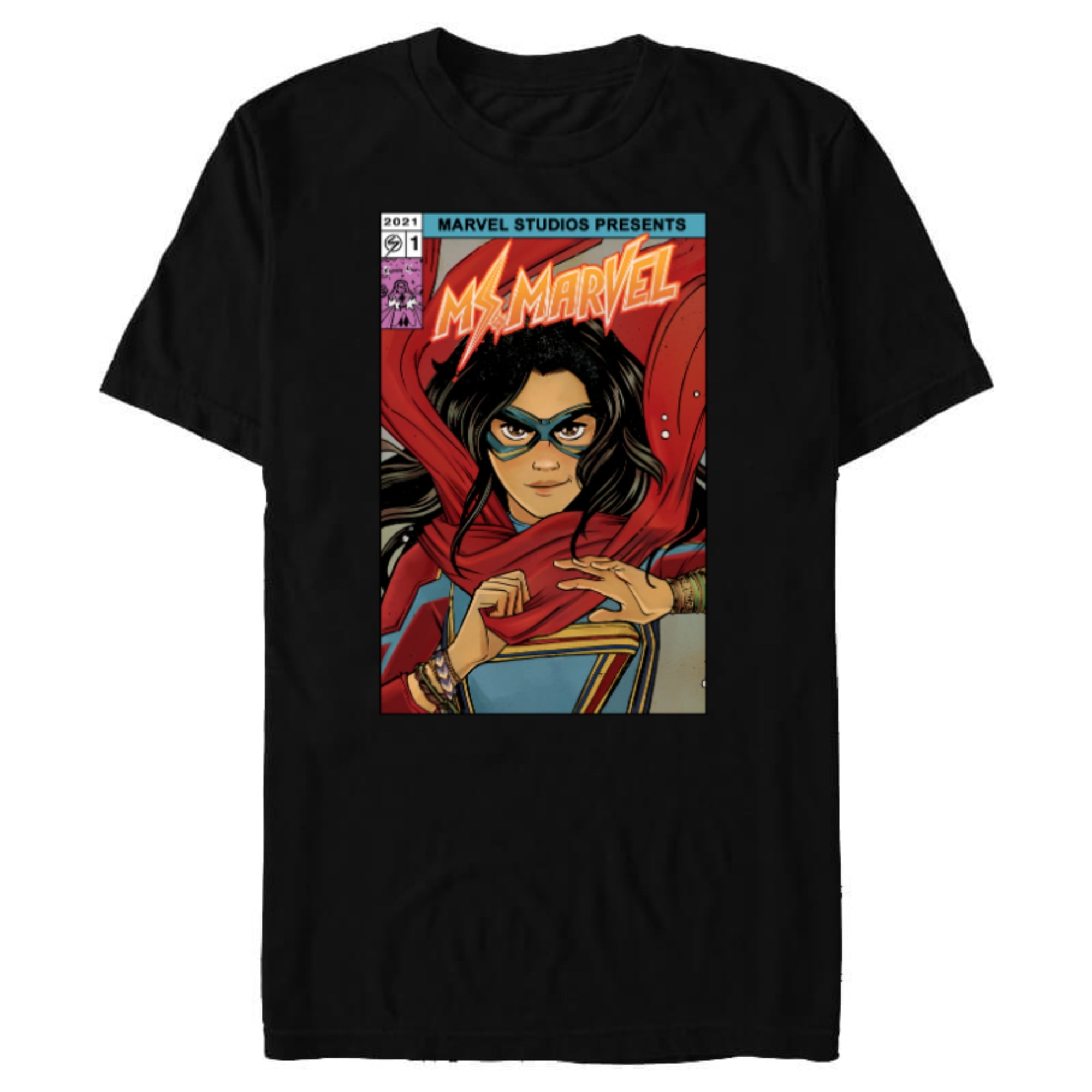 Marvel Studios Ms. Marvel 1 Comic Art - Short Sleeve Blended T-Shirt ...