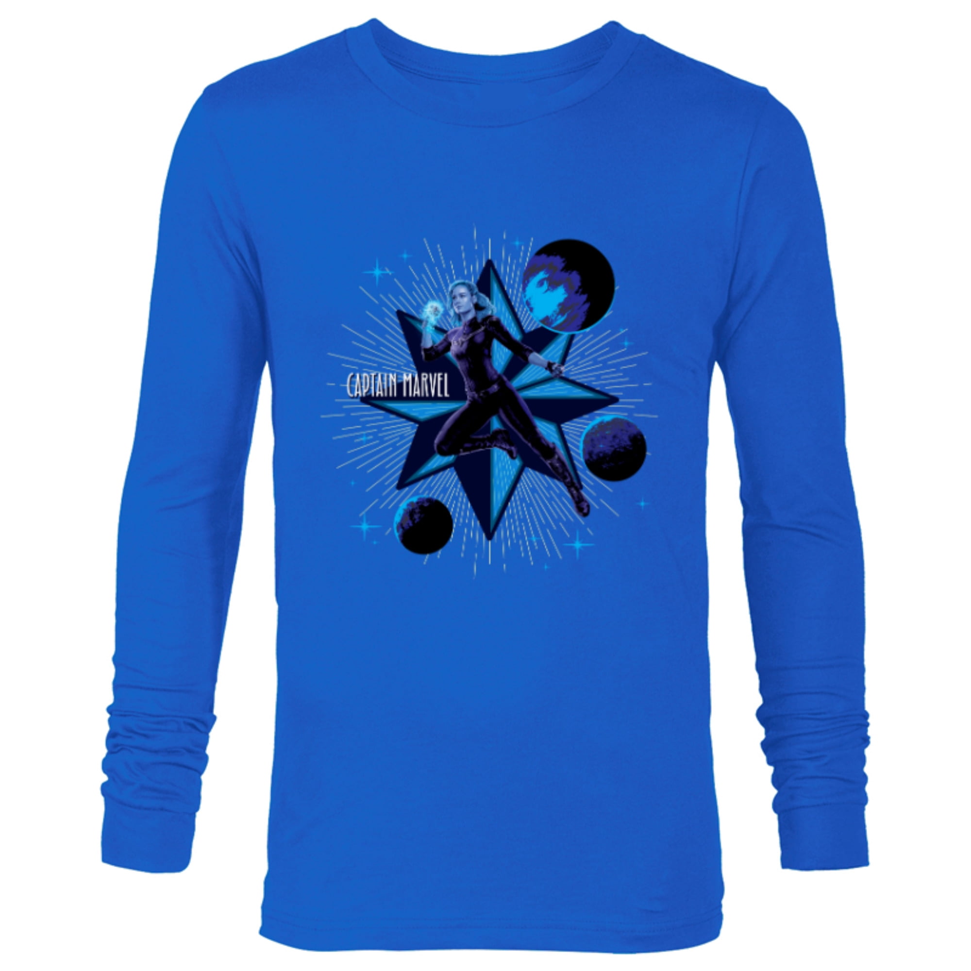 Marvel Studios The Marvels Captain Marvel and Star Symbol - Long Sleeve ...