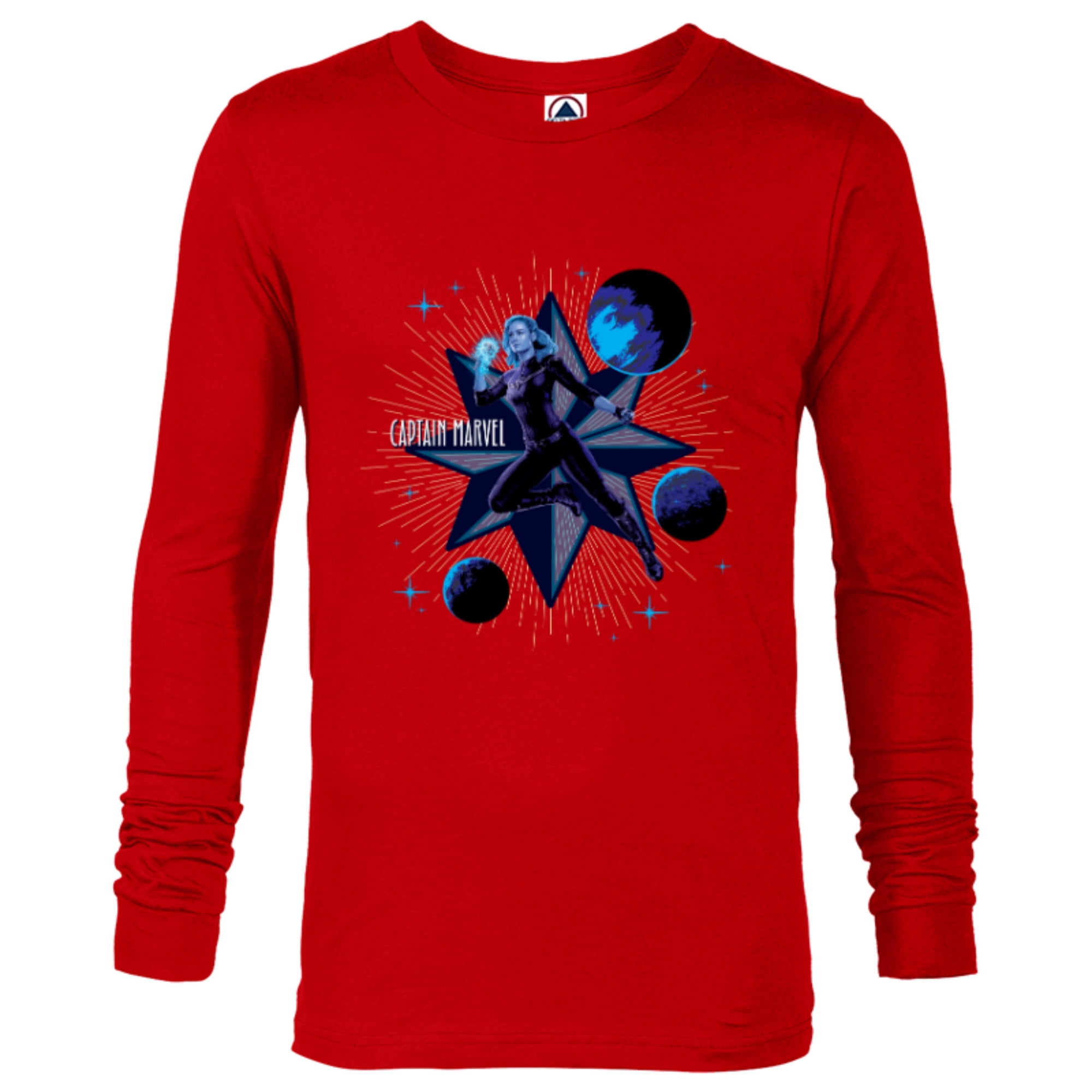 Marvel Studios The Marvels Captain Marvel and Star Symbol - Long Sleeve ...