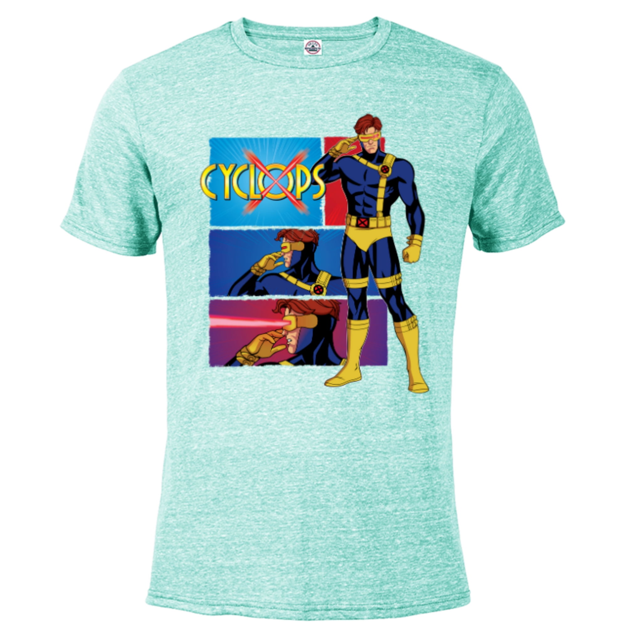 Marvel Studios X-Men ’97 Cyclops Optic Blast Action Panels- Short Sleeve Blended T-Shirt for ...