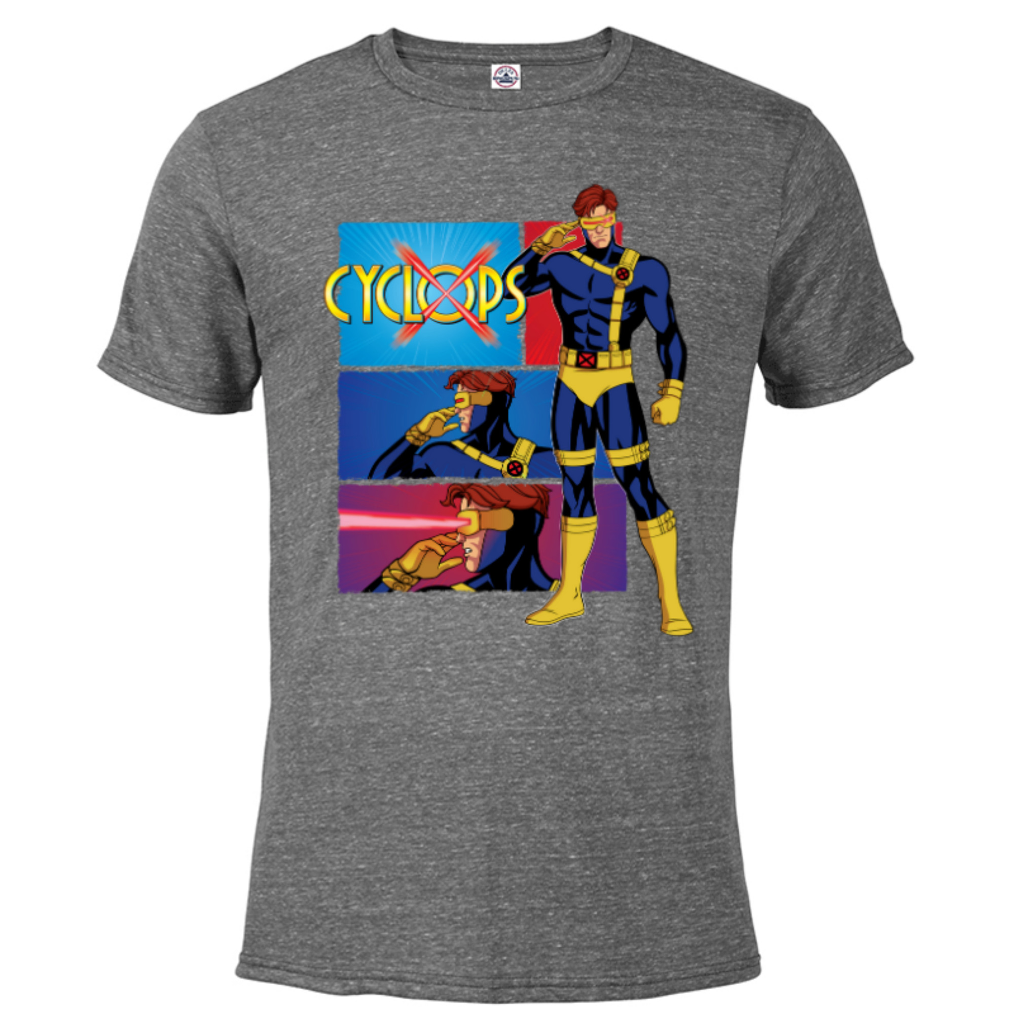 Marvel Studios X-Men ’97 Cyclops Optic Blast Action Panels- Short Sleeve Blended T-Shirt for ...