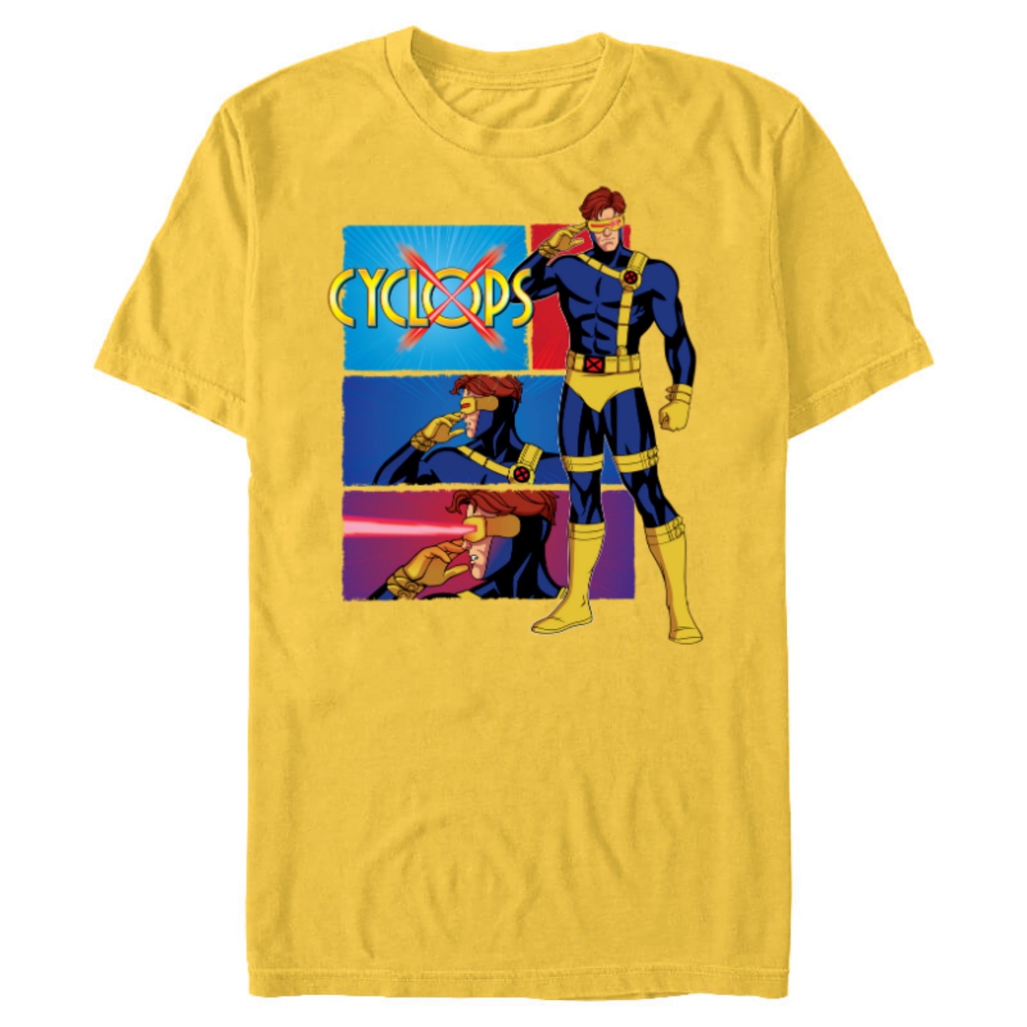Marvel Studios X-Men ’97 Cyclops Optic Blast Action Panels- Short Sleeve Blended T-Shirt for ...