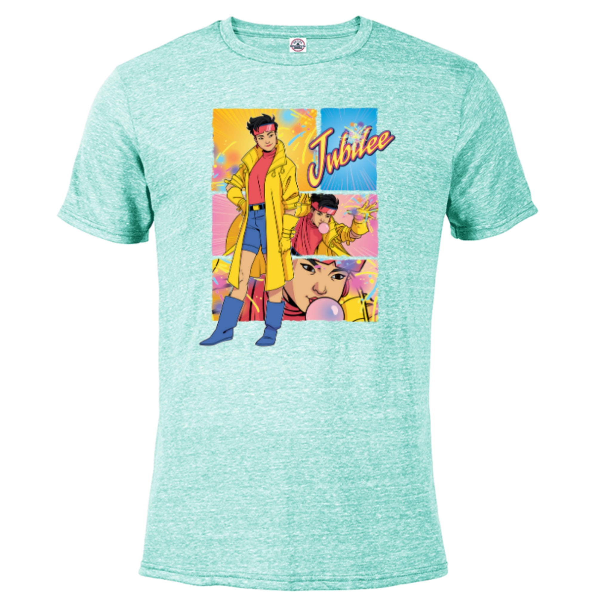 Marvel Studios X-Men ’97 Jubilee Powers & Logo Action Panels- Short Sleeve Blended T-Shirt for ...