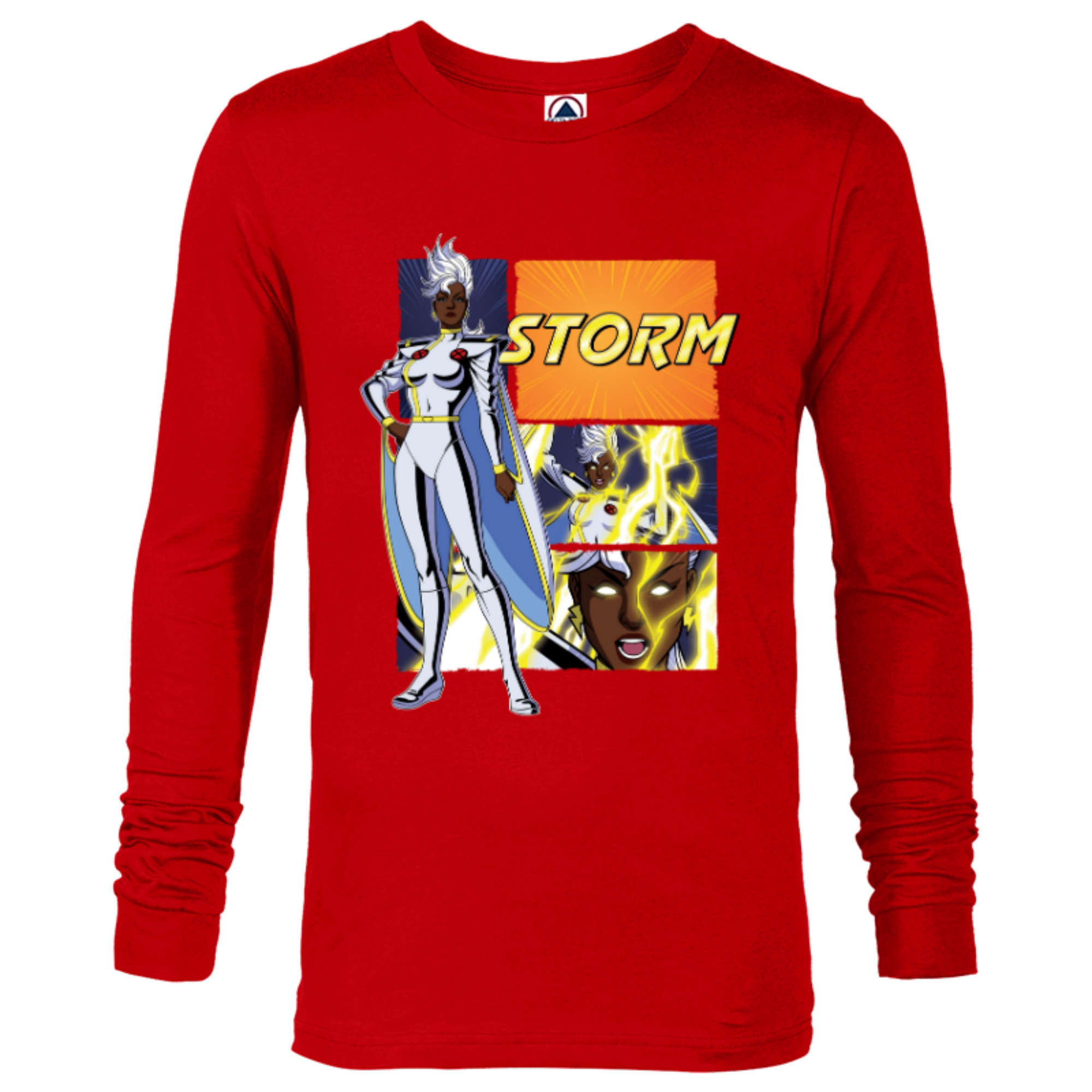 Marvel Studios X-Men ’97 Storm Lightning Logo Action Panels- Long Sleeve T-Shirt for Men ...
