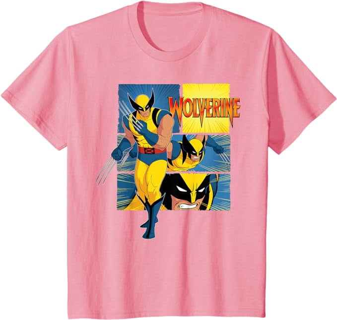 Marvel Studios X-Men ’97 Wolverine Claws Logo Action Panels Youth T ...
