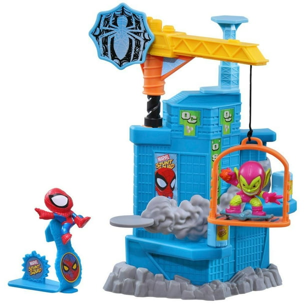 Marvel Stunt Squad Crane Smash Playset, Spider-Man and Green Goblin ...