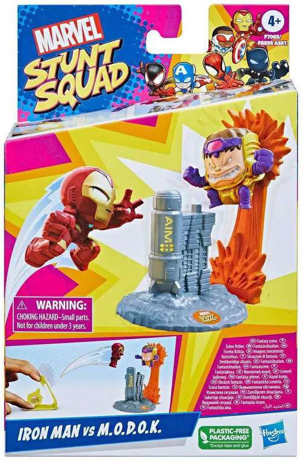 Marvel Stunt Squad Iron Man vs. M.O.D.O.K. Playset with Action Figures ...
