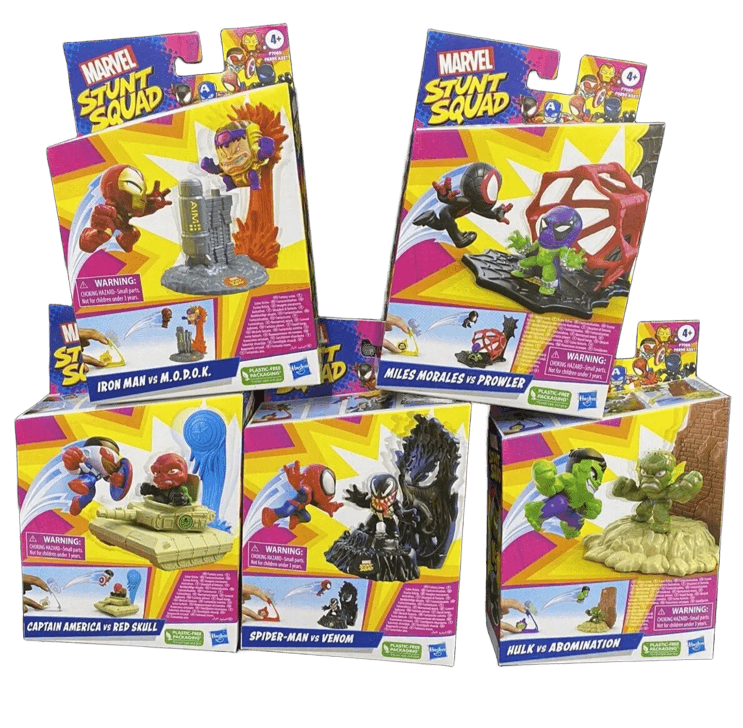 Marvel Stunt Squad Playset, 1.5-Inch Super Hero Action Figures Set ...