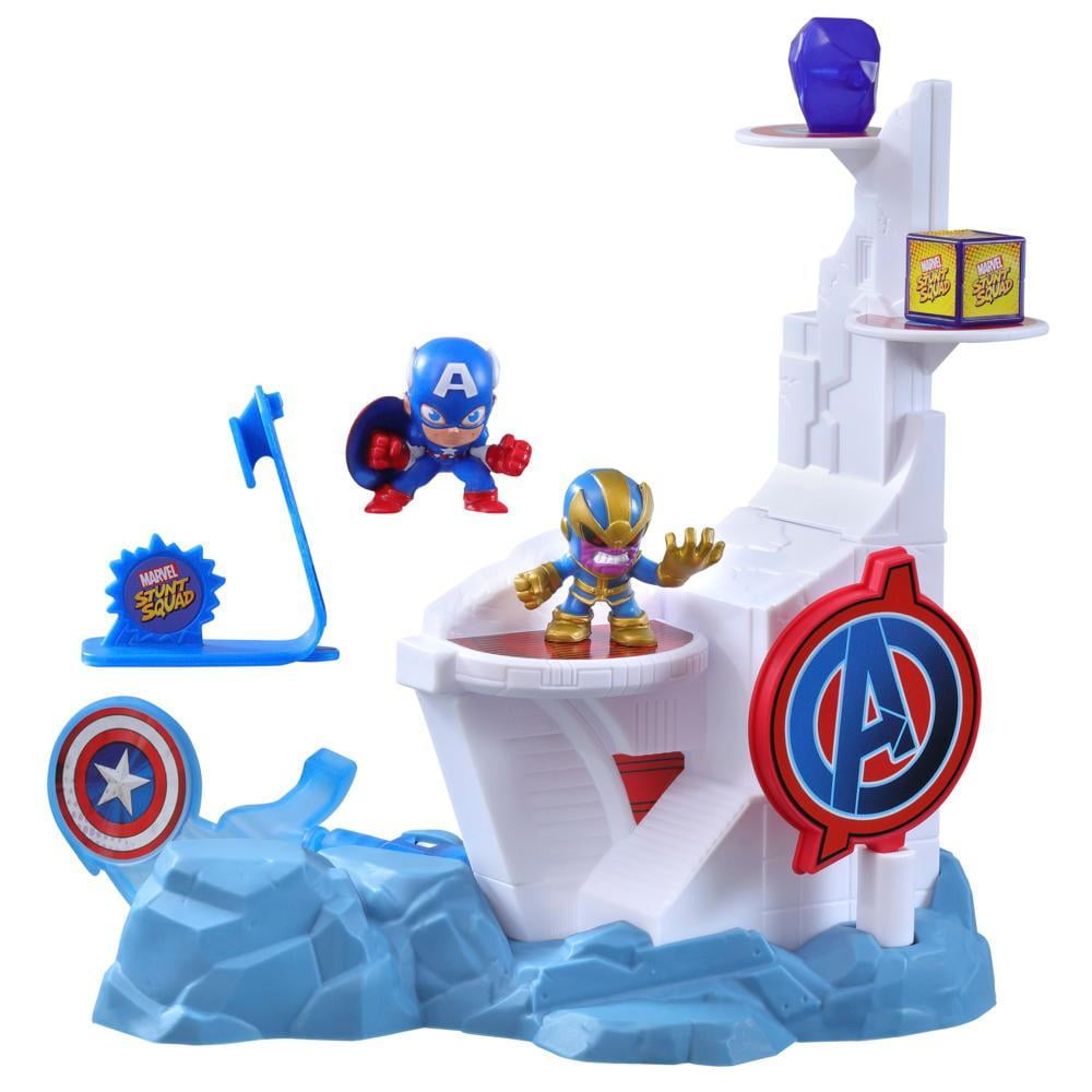 Marvel Superhero Toys Set: Stunt Squad Tower Smash Playset with Captain ...