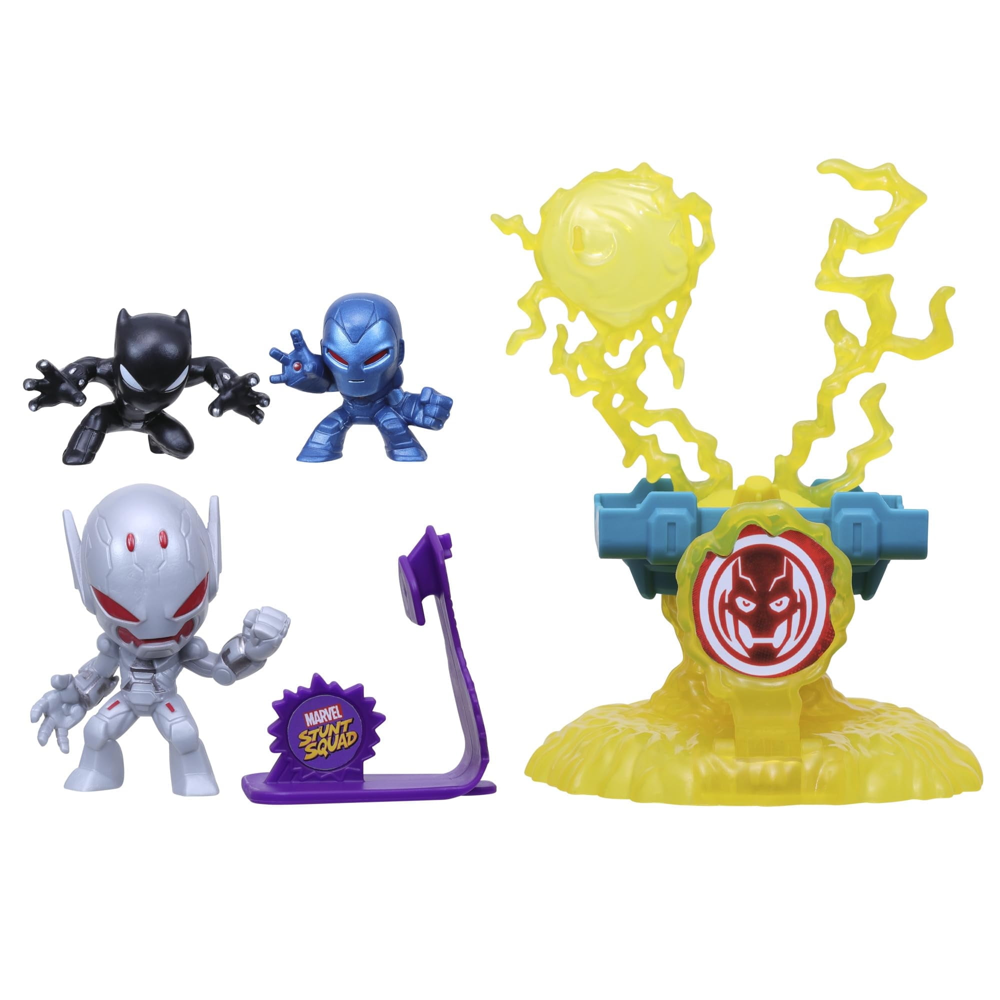 Marvel Squad Villain Black Panther and Iron Man vs. Ultron Figures ...