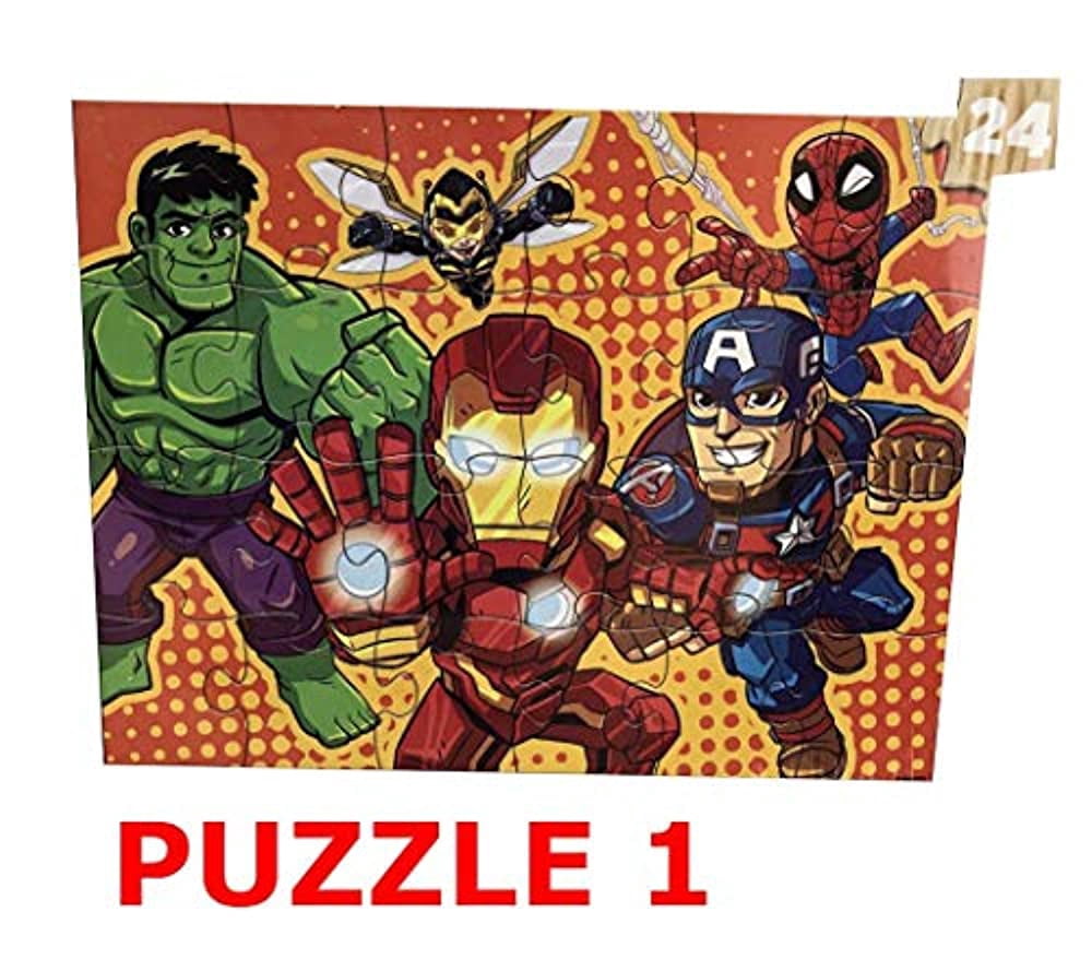 Marvel Super Hero Adventures 5 Wood Puzzles Set in Wooden Storage Box ...