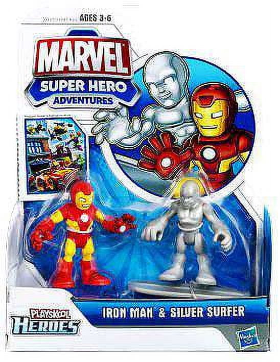 Marvel Super Hero Adventures Iron Man & Silver Surfer Action Figure 2 ...