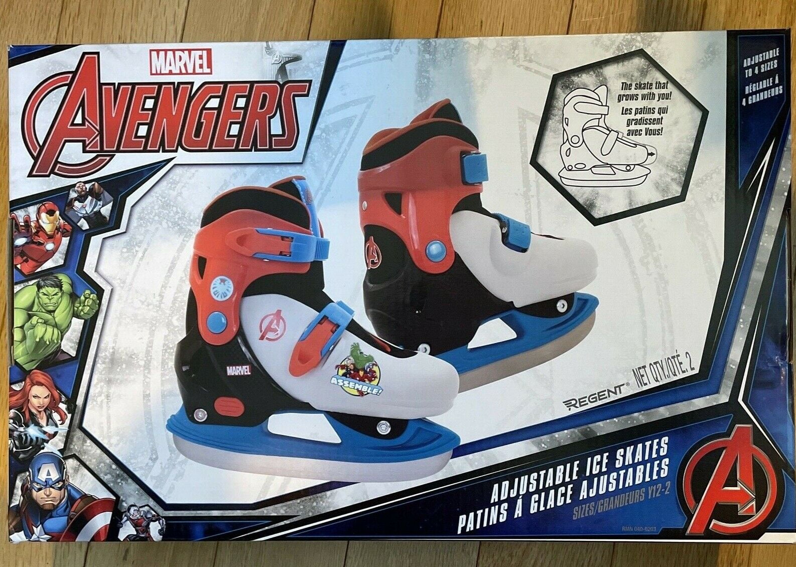 Marvel Super Hero Avengers Youth Size 12-2 Adjustable Ice Skate New ...