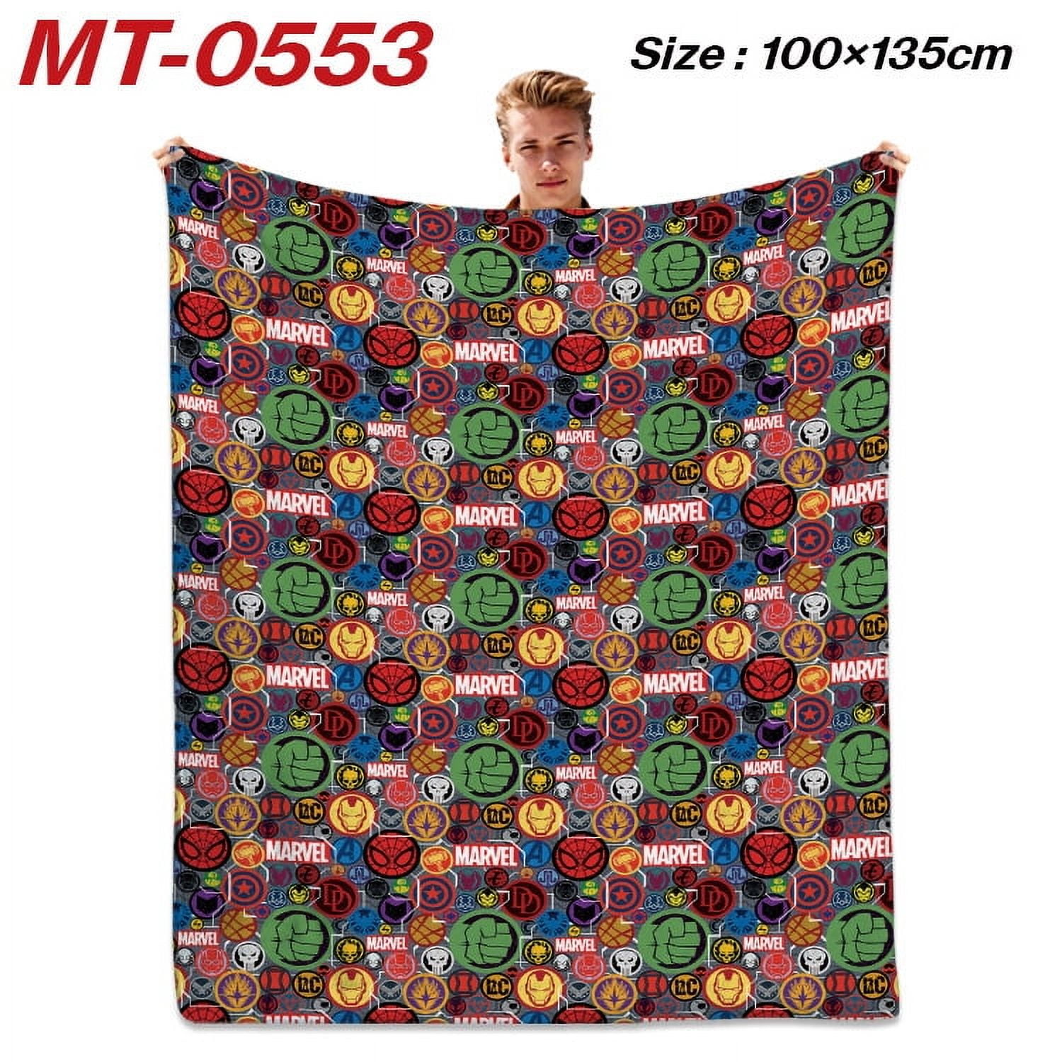 Marvel Super Heroes Anime Peripheral Flannel Blanket Spider-Man Captain ...