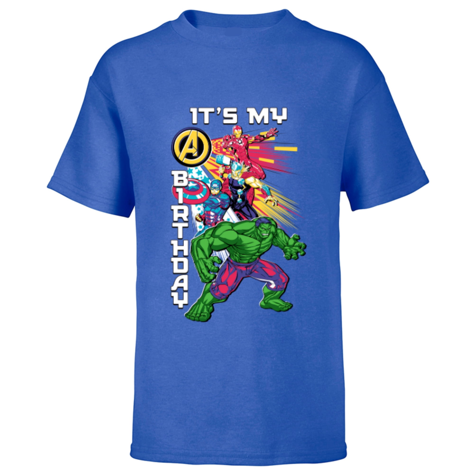 Marvel Super Heroes Avengers Team & Logo It’s My Birthday - Short ...