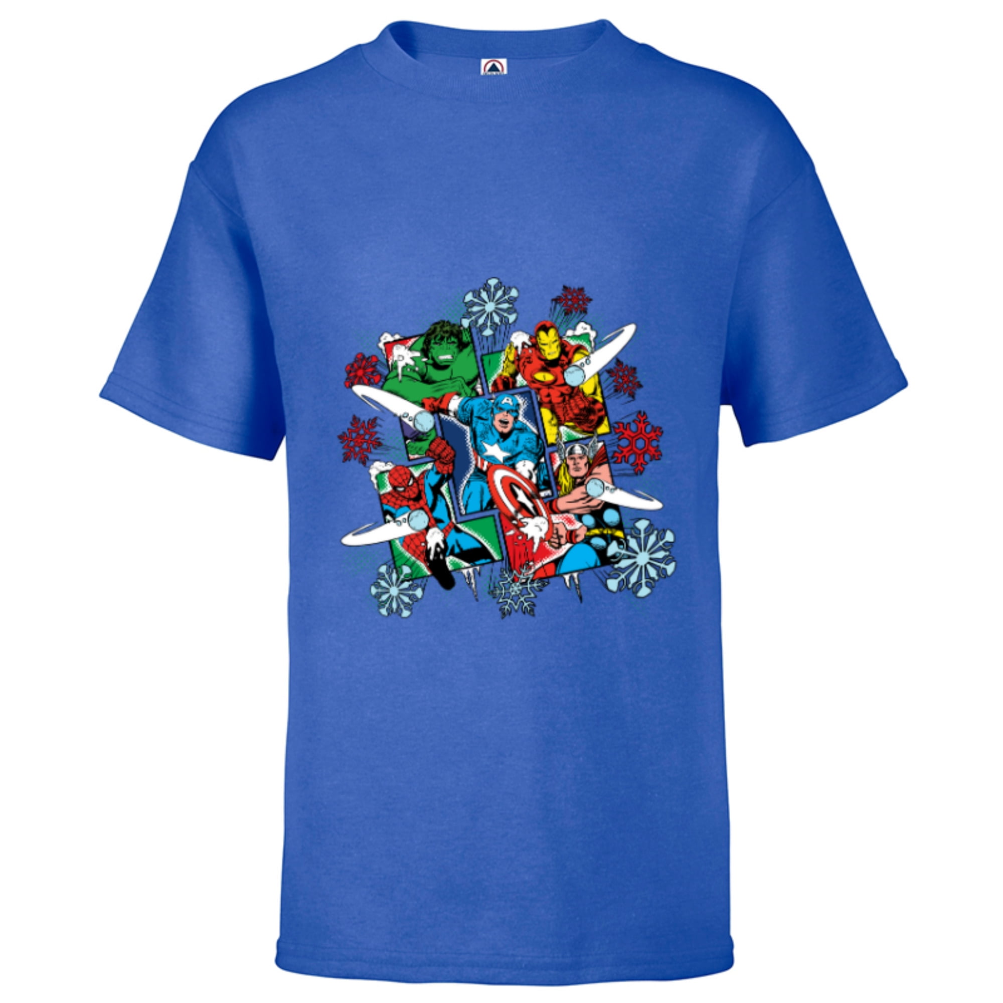 Marvel Super Heroes in Action Holiday - Short Sleeve T-Shirt for Kids ...