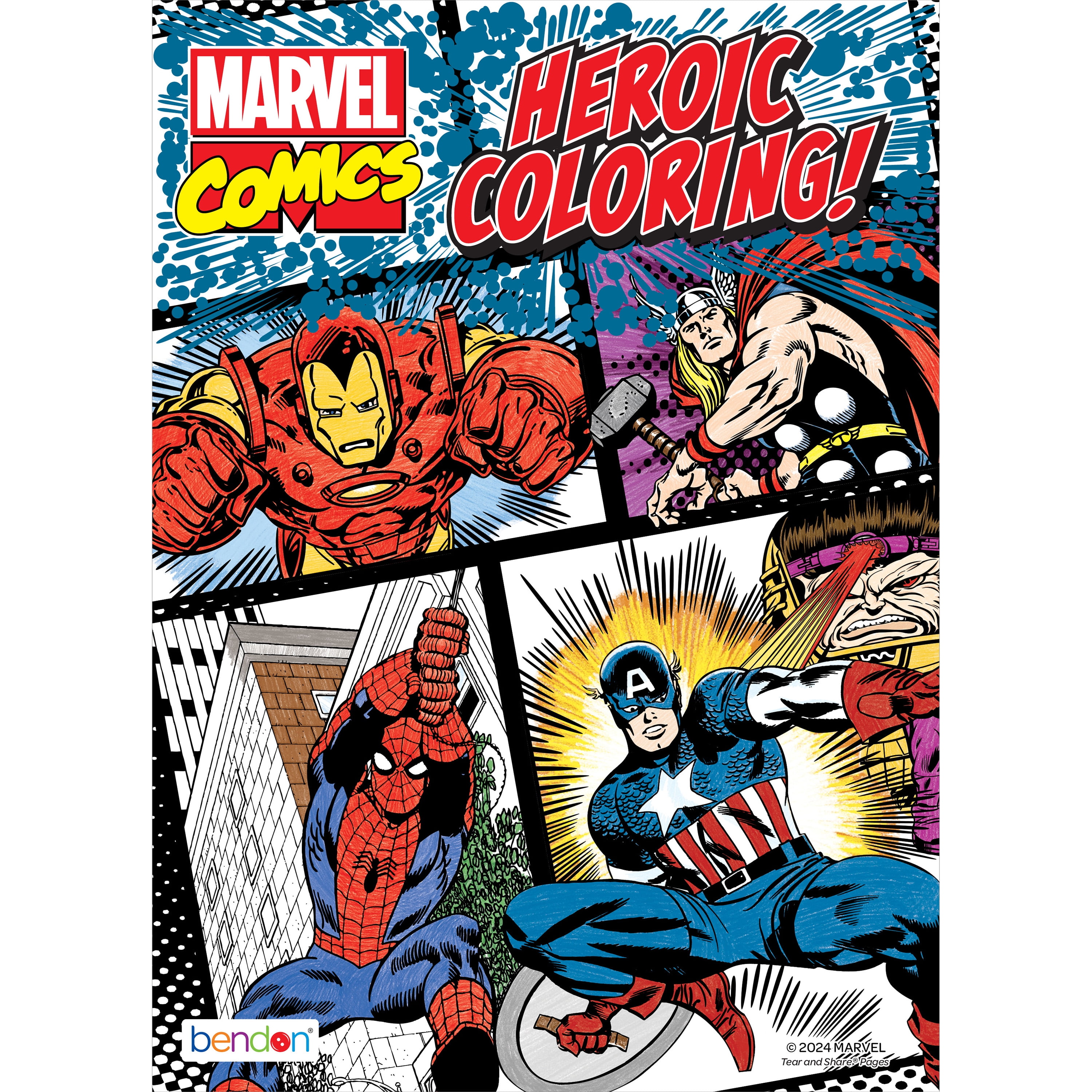 Marvel Superhero 80-page Advanced Coloring Book, by Bendon, Paperback ...