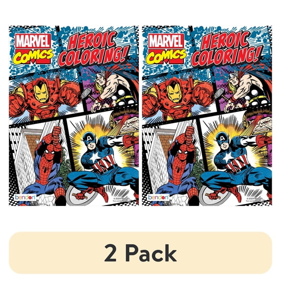(2 pack) Marvel Superhero 80-page Advanced Coloring Book, by Bendon ...