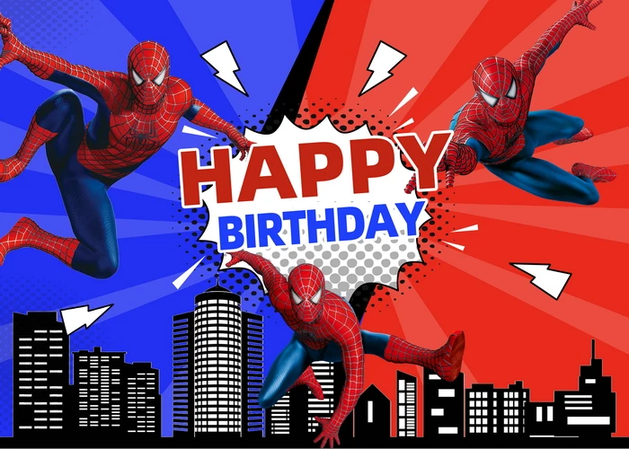 Marvel Superhero Backdrop Avengers Iron Man Spiderman Birthday Party ...