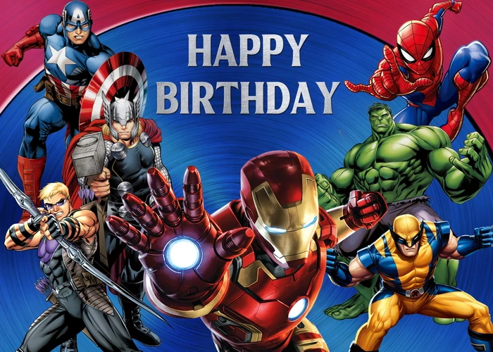 Marvel Superhero Backdrop Avengers Iron Man Spiderman Birthday Party ...
