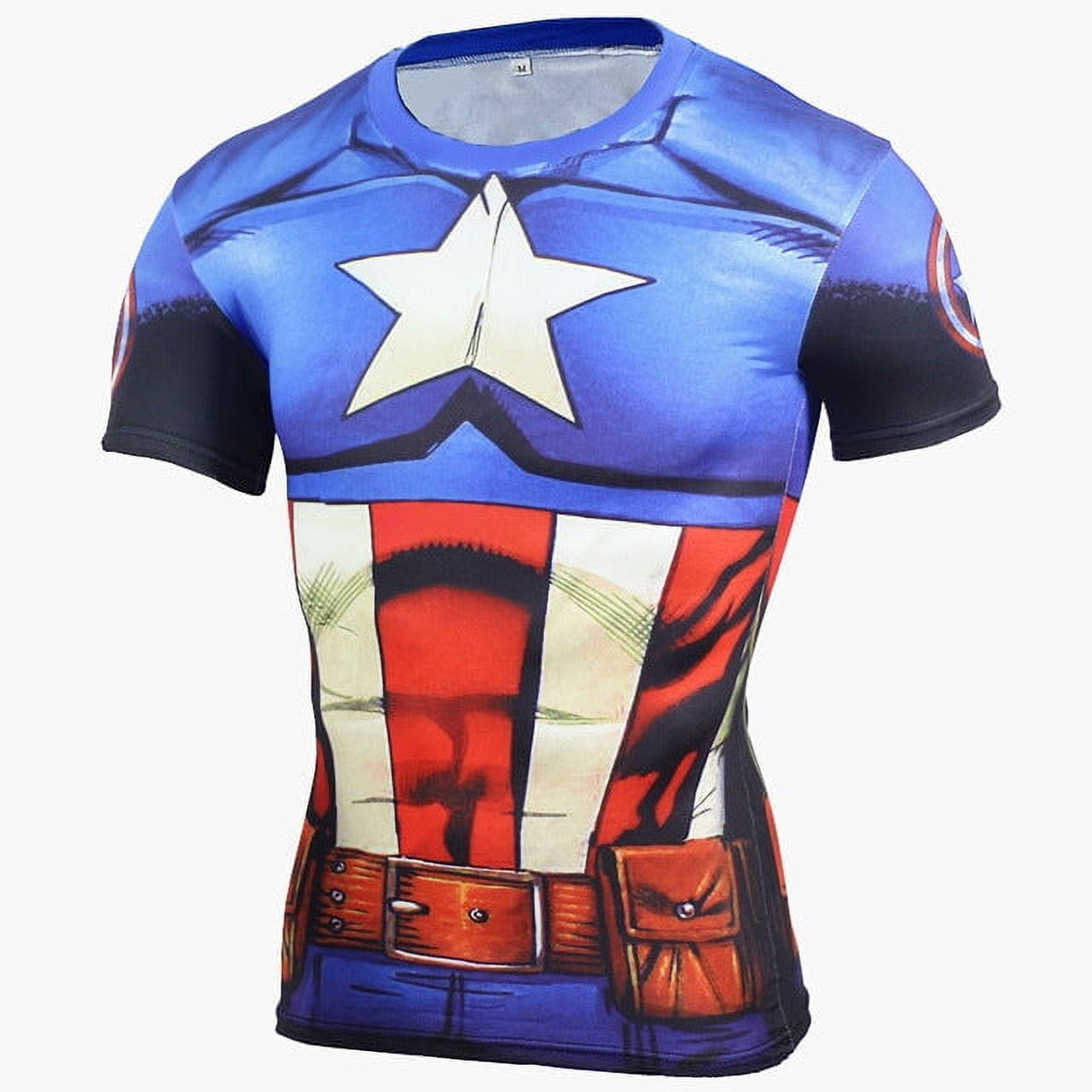 Marvel Superhero Rash Guard T Shirt Top - Walmart.com
