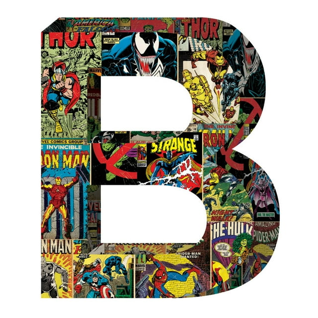Marvel Superhero Retro Comics Wooden Letter 'B' with Hooks - Walmart.com