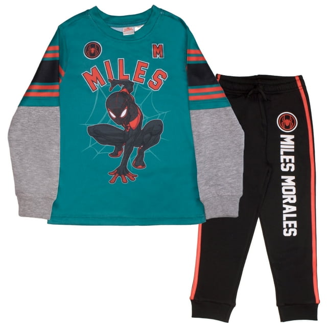 Marvel Superheroes Avengers and Spider-Man 2-Piece Set, Boys Long ...