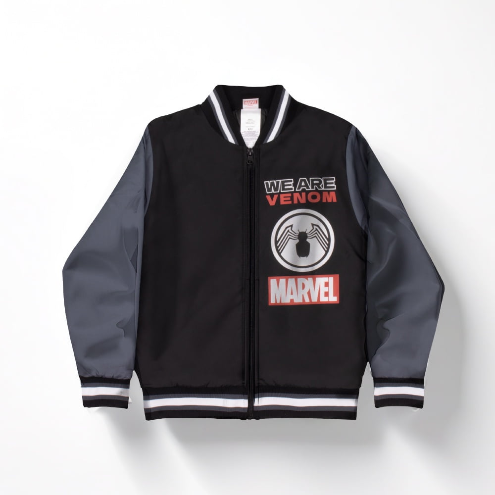 Marvel Superheroes Boys Varsity Bomber Jackets Zip-Up Venom Graphic ...