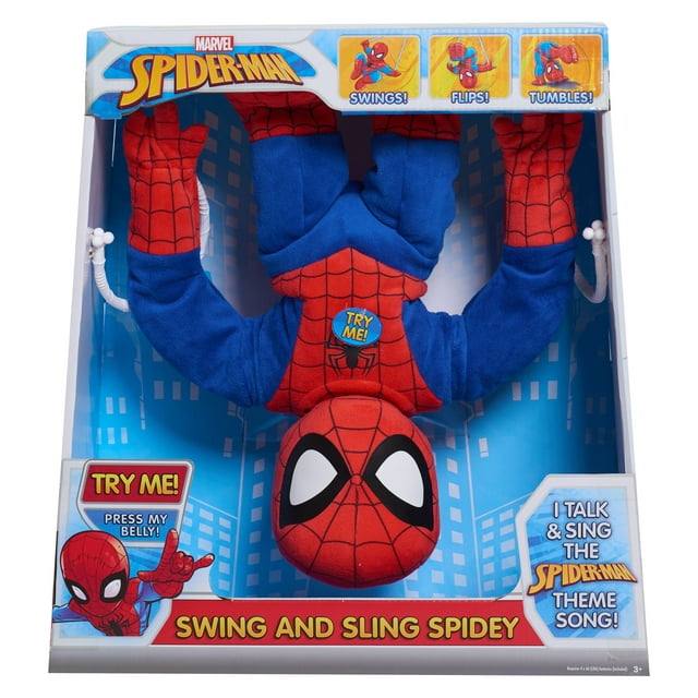 Marvel Swing & Sling 16" Plush Spiderman - Walmart.com