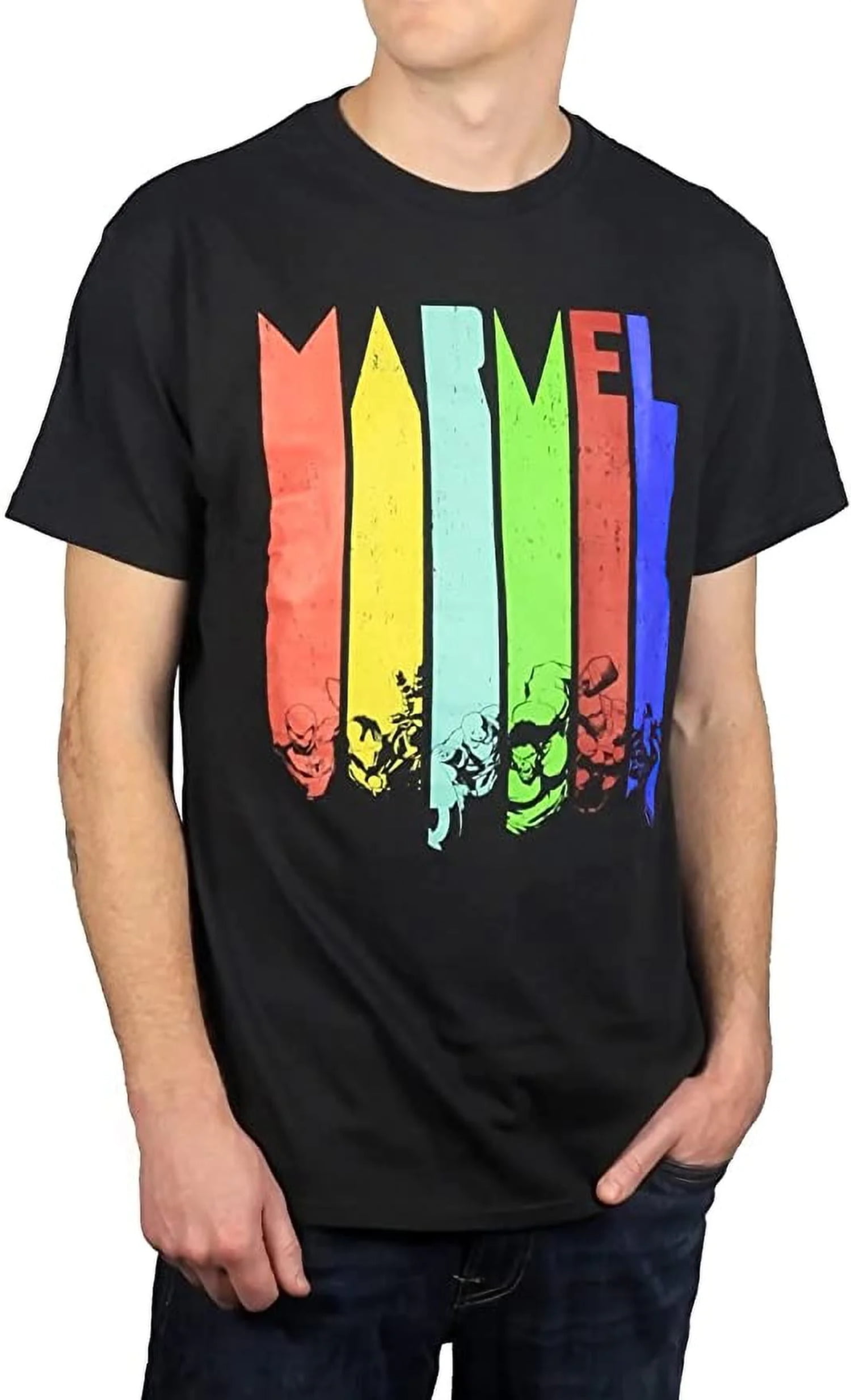 Marvel T-Shirt Men Graphic Adult Tshirt Hulk Captain America Iron Man ...