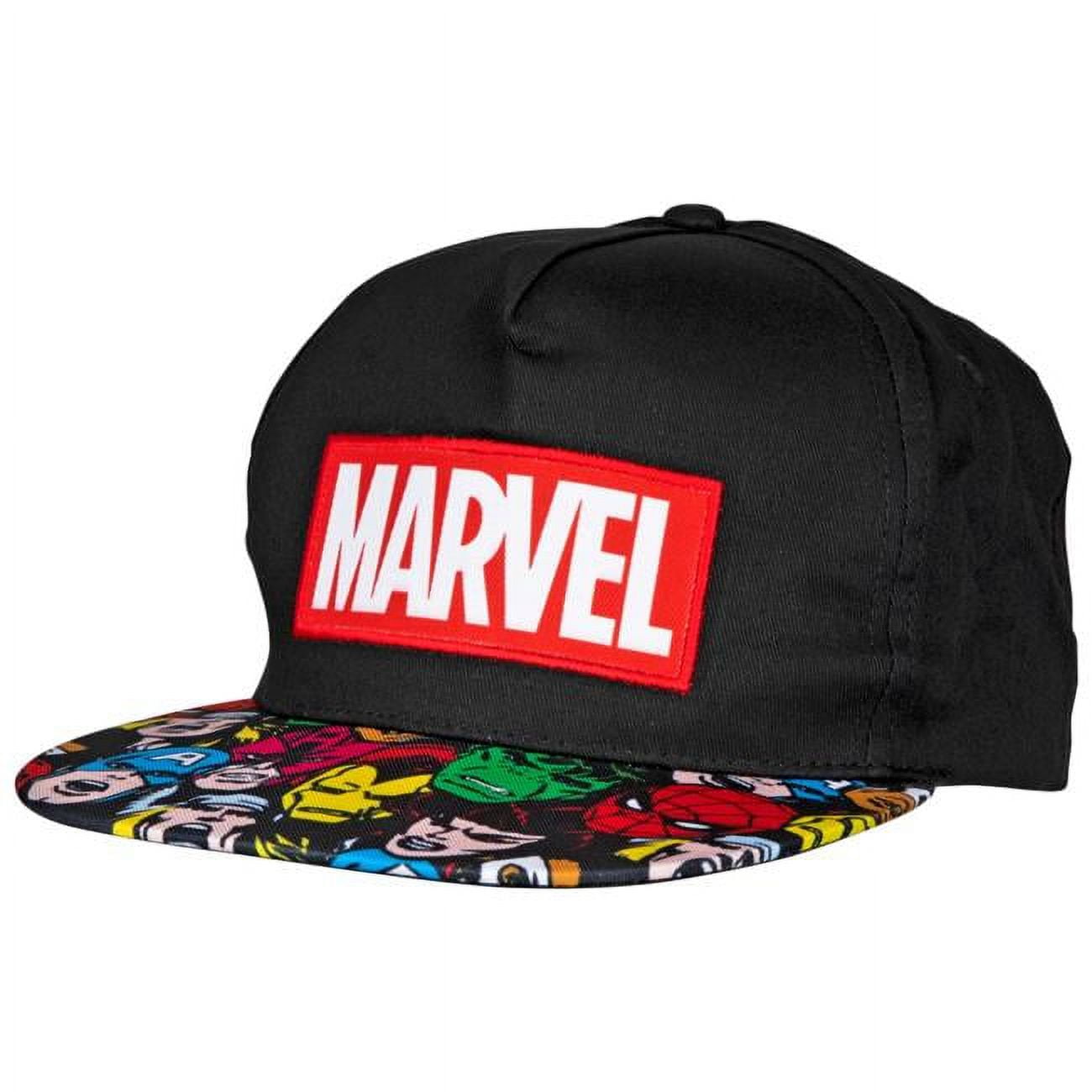 Marvel Teams Comics Brand Logo with Sublimated Brim Adjustable Snapback ...