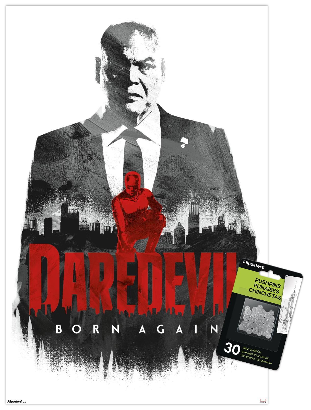 Marvel Television's Daredevil: Born Again - Logo Wall Poster with Push ...