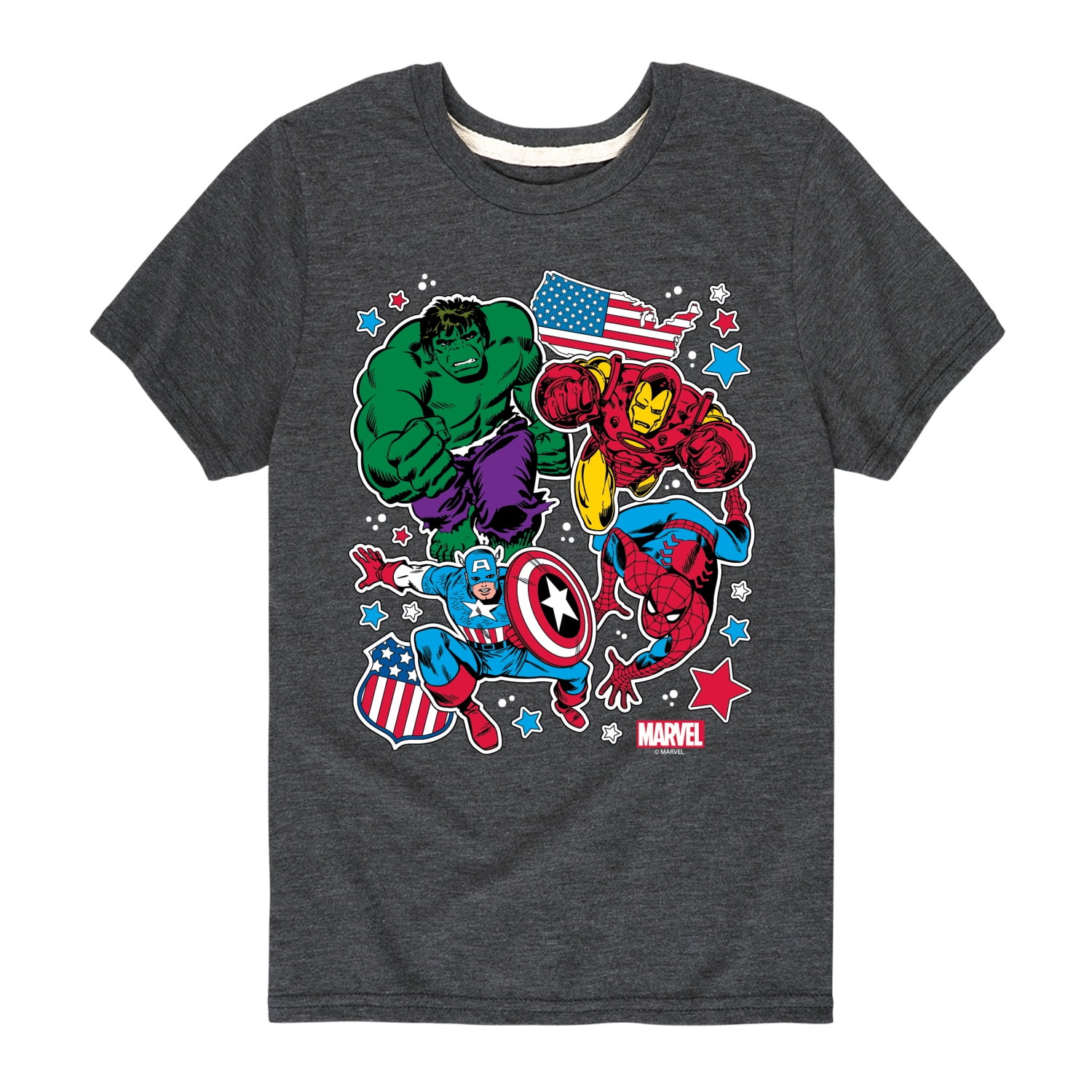 Marvel The Avengers - America Stickers Style - Toddler And Youth Short ...
