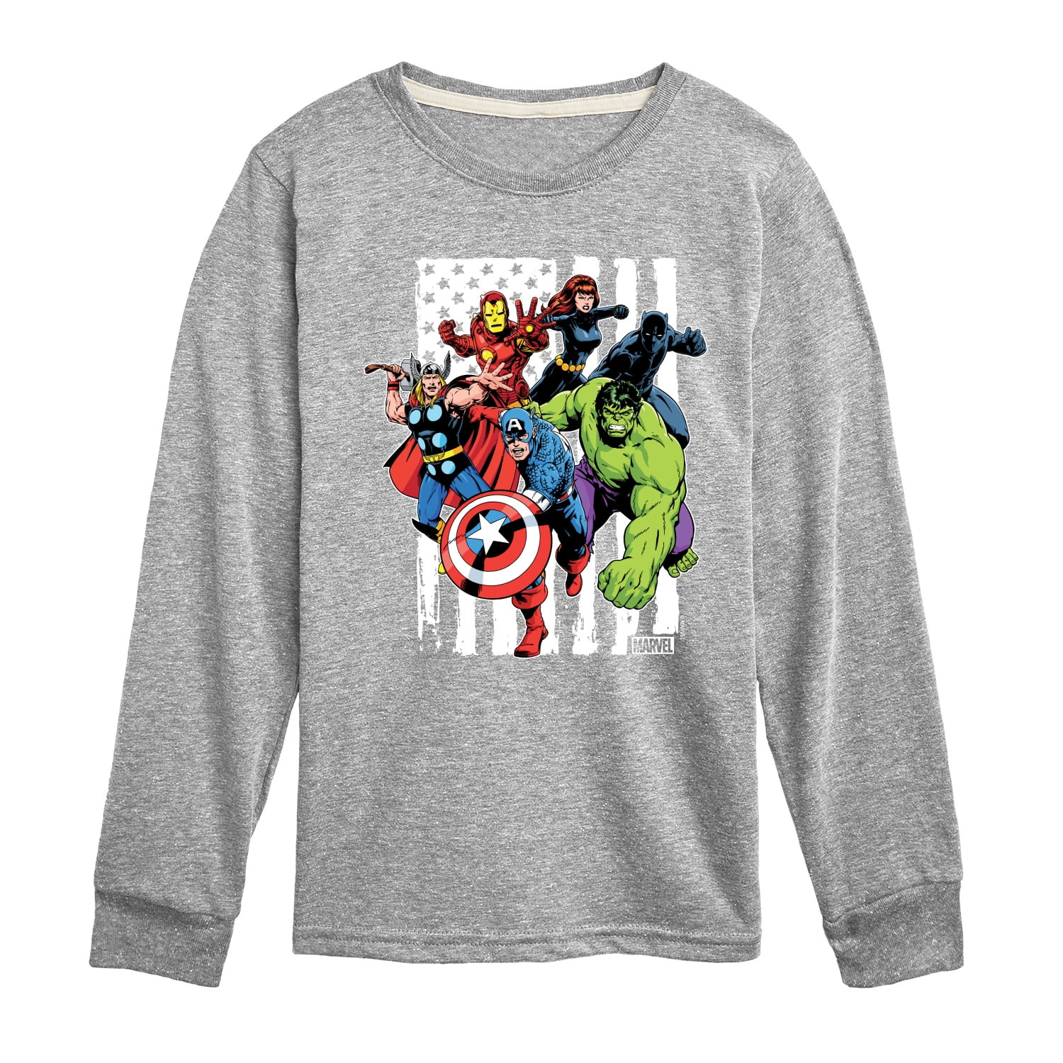 Marvel The Avengers - American Flag - Toddler And Youth Long Sleeve ...