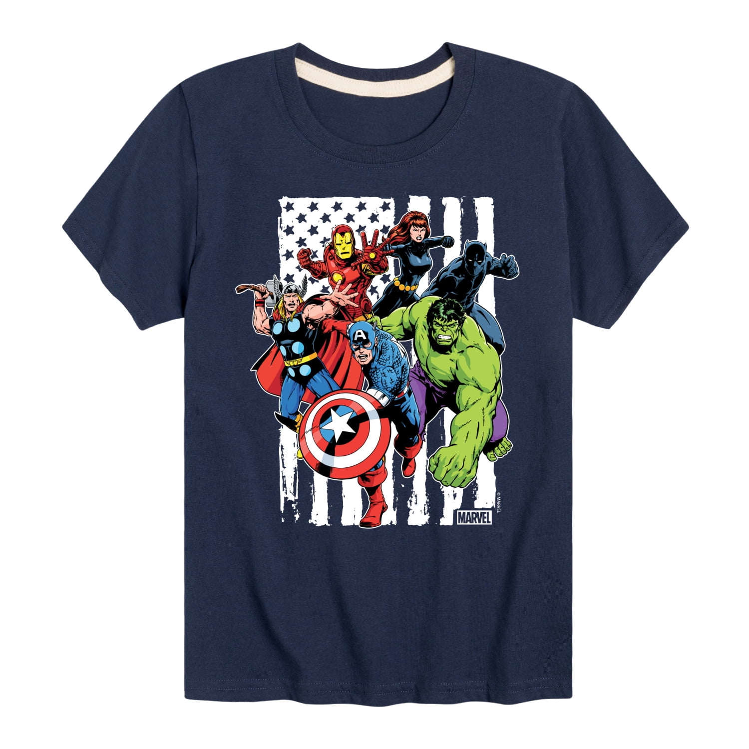 Marvel The Avengers - American Flag - Toddler And Youth Short Sleeve ...
