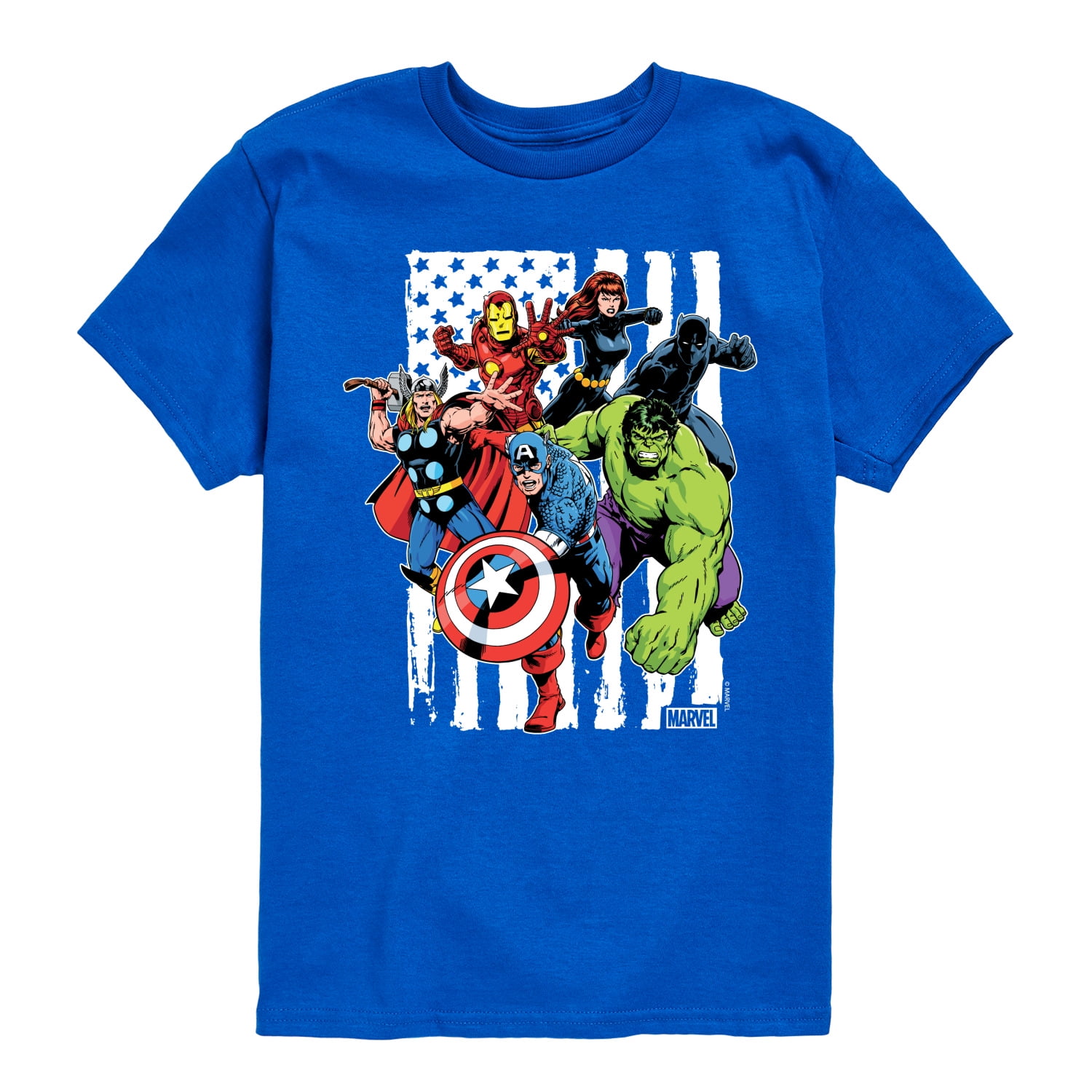 Marvel The Avengers - American Flag - Toddler And Youth Short Sleeve ...