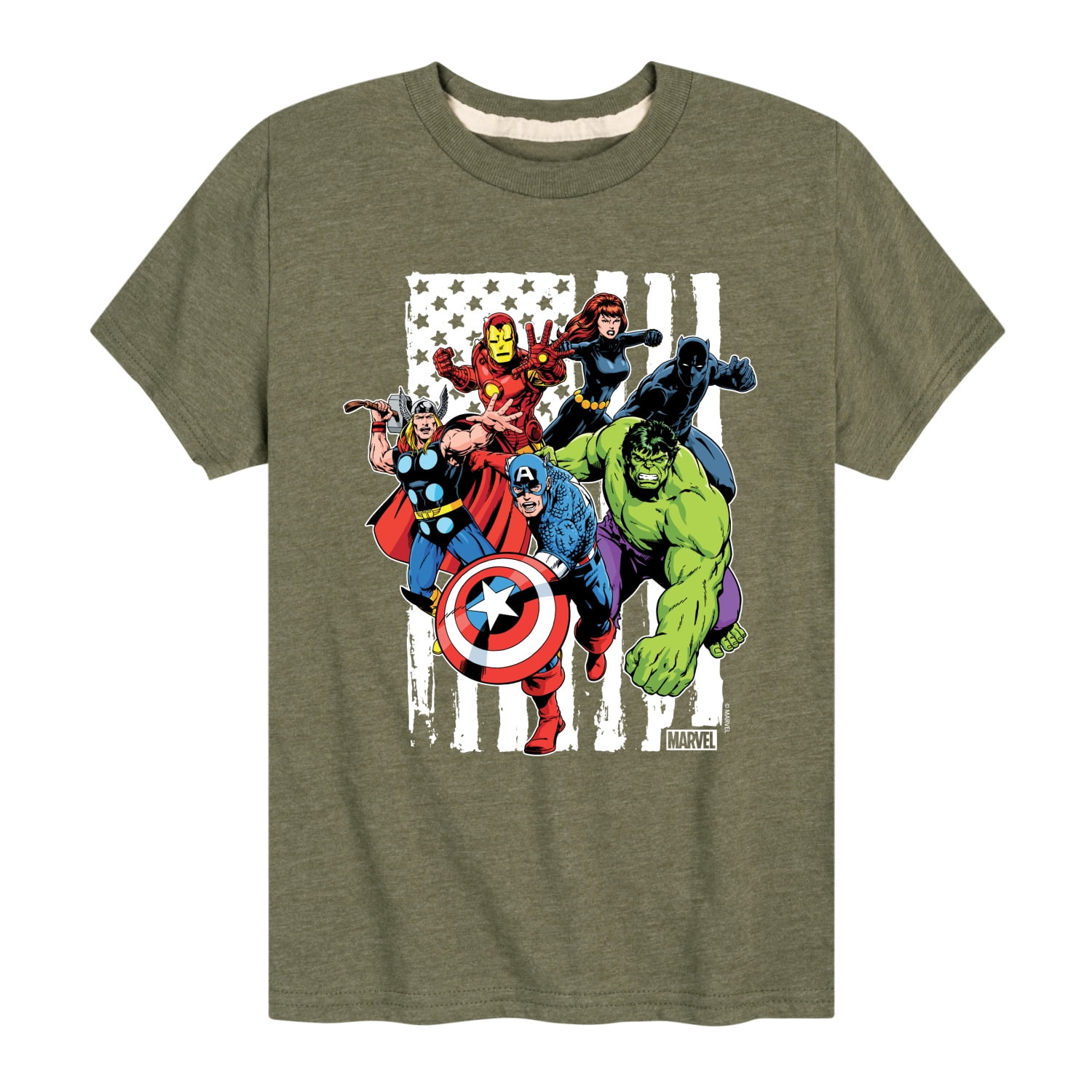 Marvel The Avengers - American Flag - Toddler And Youth Short Sleeve ...