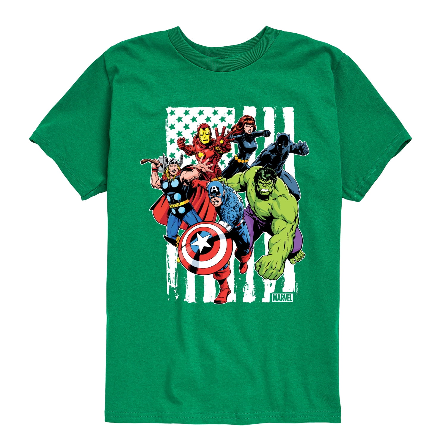 Marvel The Avengers - American Flag - Toddler And Youth Short Sleeve ...