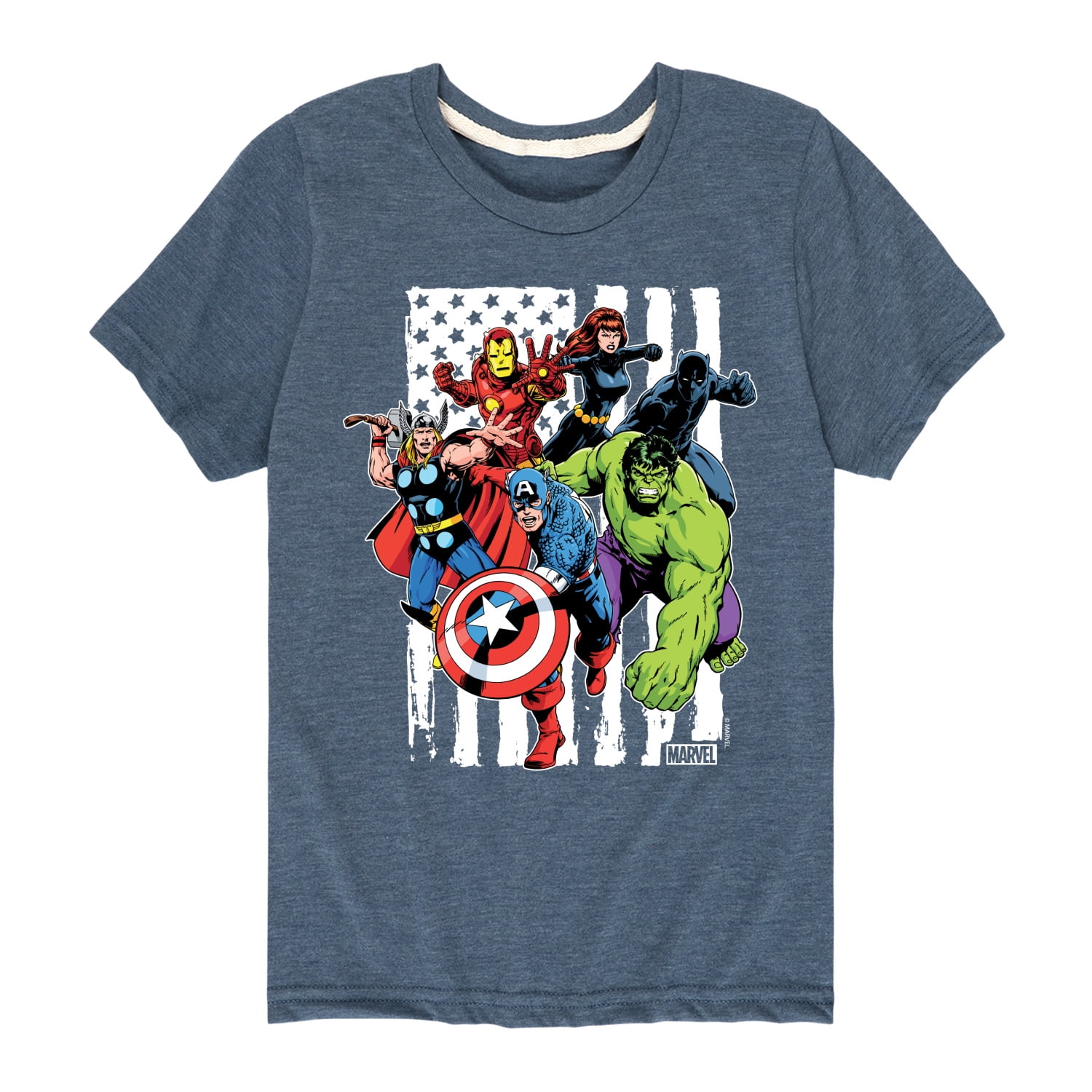 Marvel The Avengers - American Flag - Toddler And Youth Short Sleeve ...