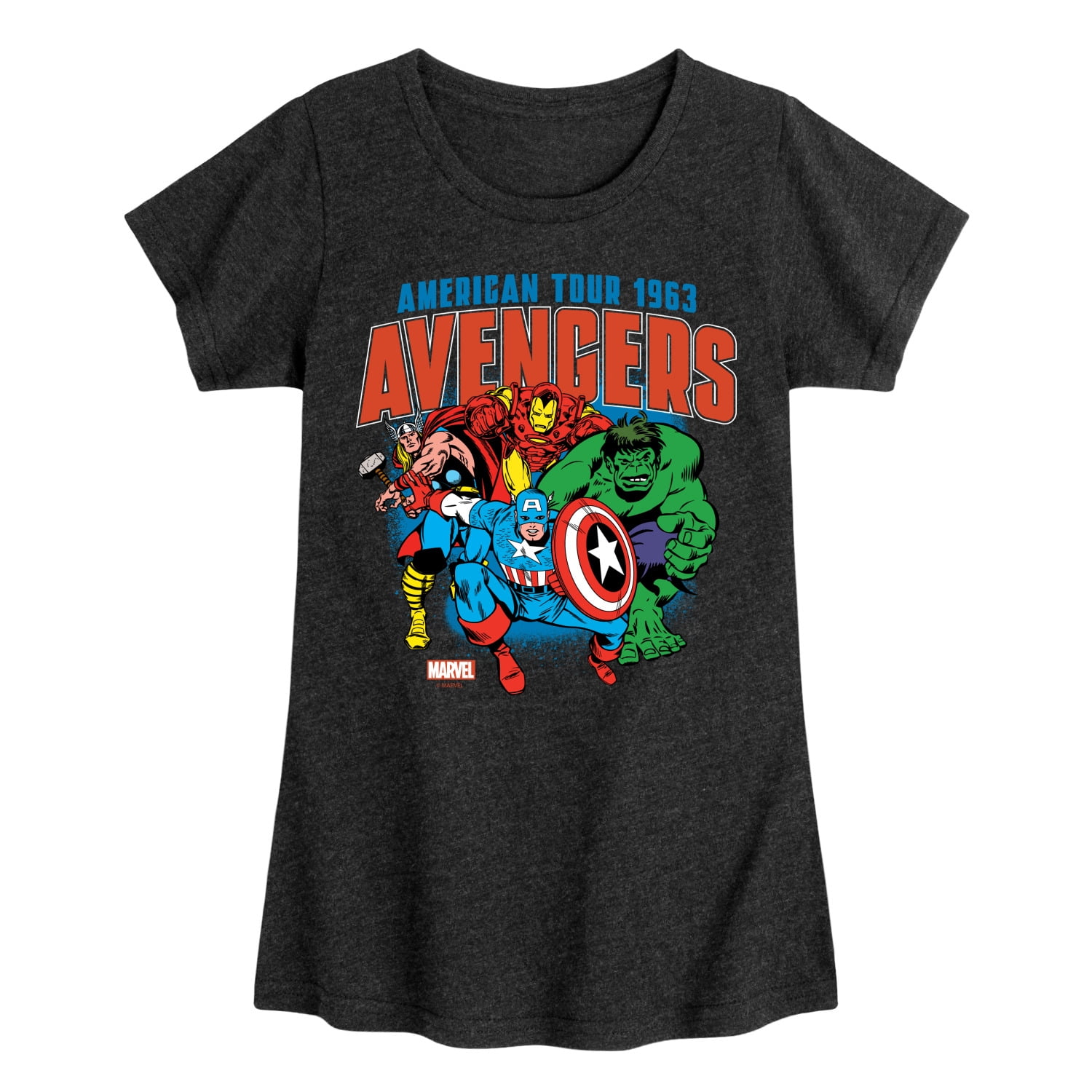 Marvel The Avengers - American Tour - Toddler And Youth Girls Fitted ...
