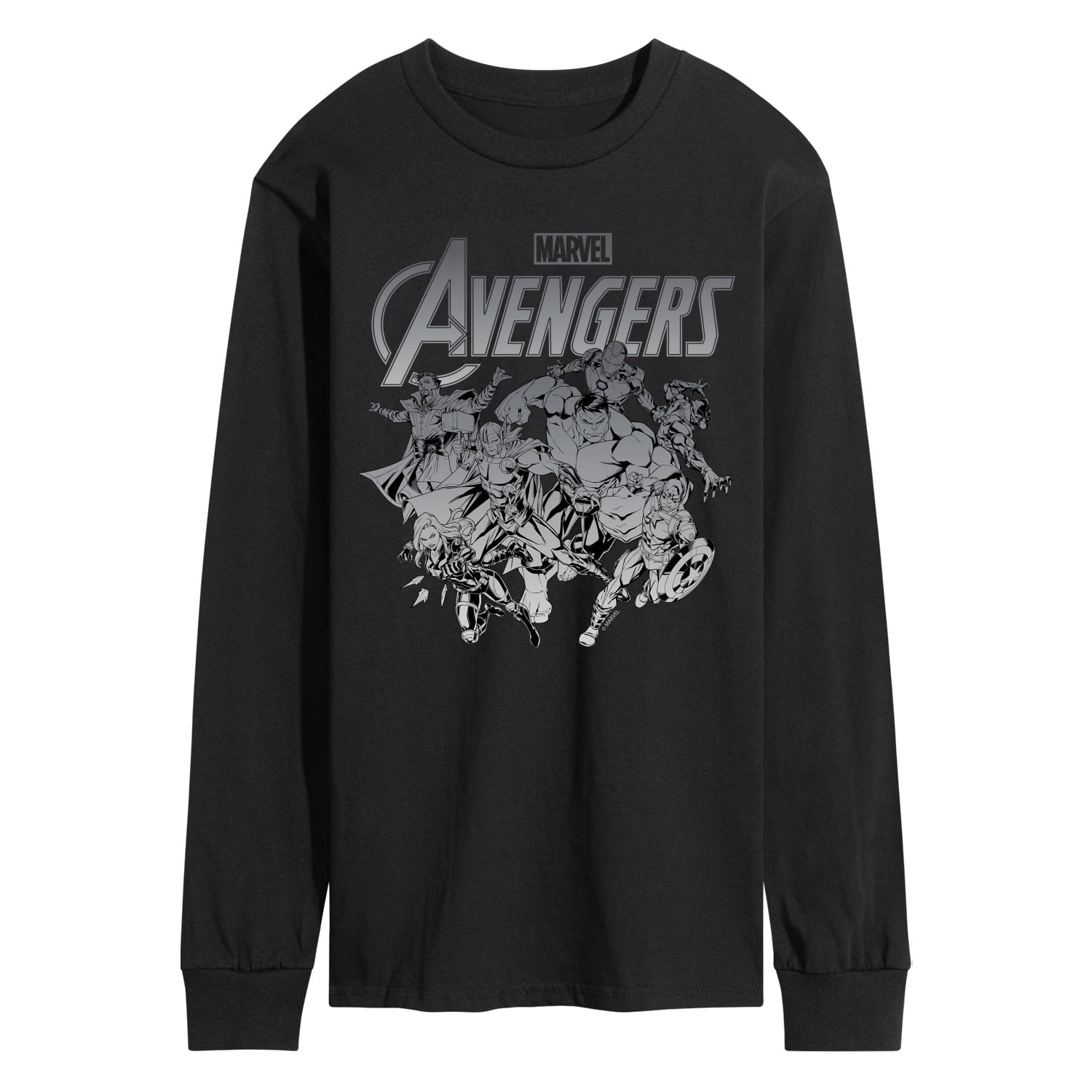 Marvel The Avengers - Group Logo - Adult Long Sleeve Graphic T-Shirt ...