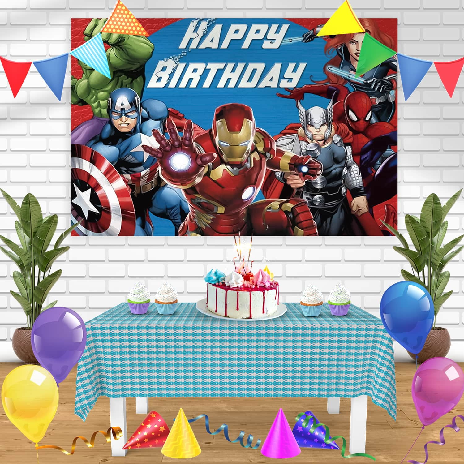 Avengers Happy Birthday Banner