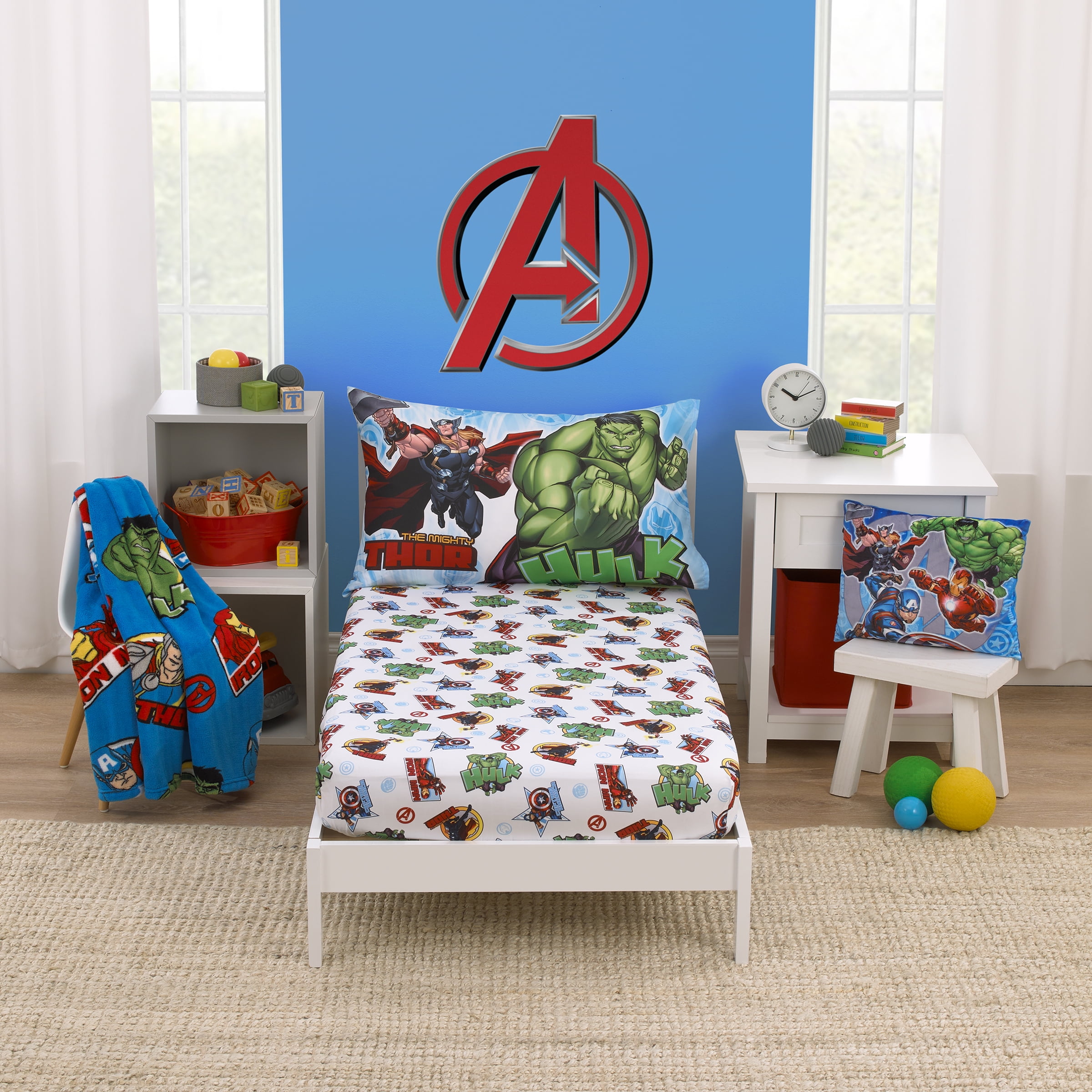 Marvel, Toddler Sheet Set, 28" x 52" x 8", The Avengers I Am A Hero ...
