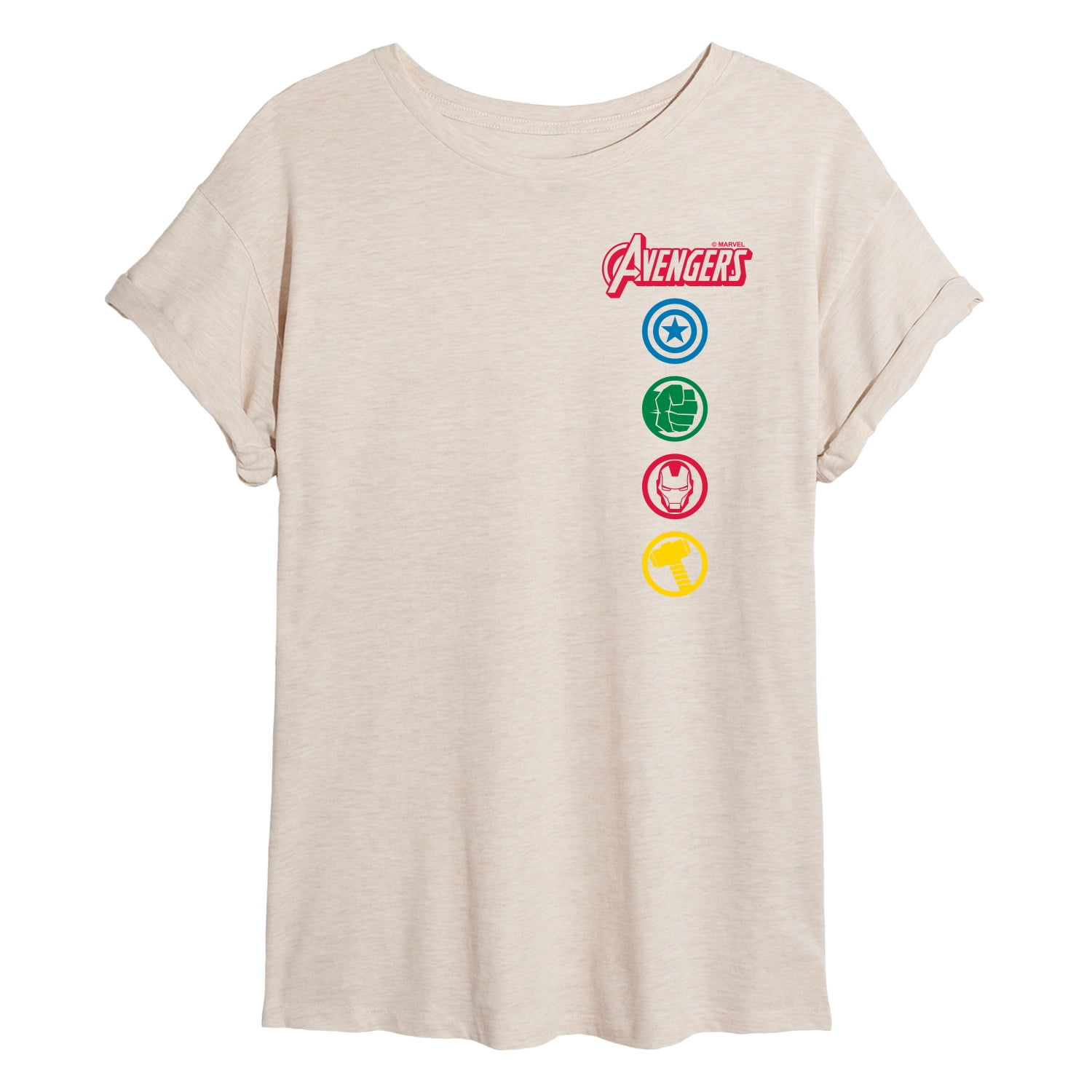Marvel The Avengers - Logos - Women's Oversized Graphic T-Shirt ...