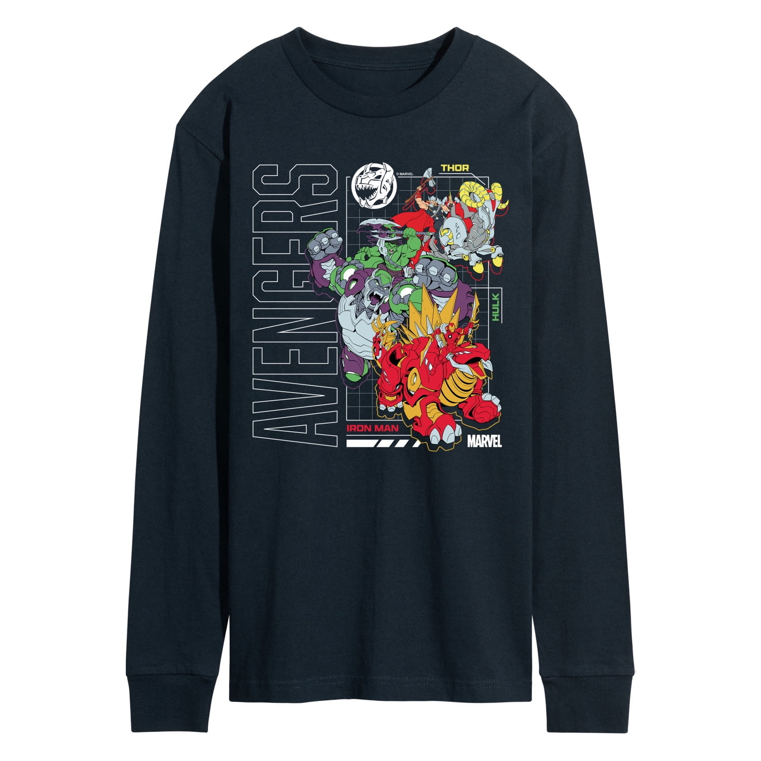 Marvel The Avengers - Mech Schematic - Adult Long Sleeve Graphic T ...