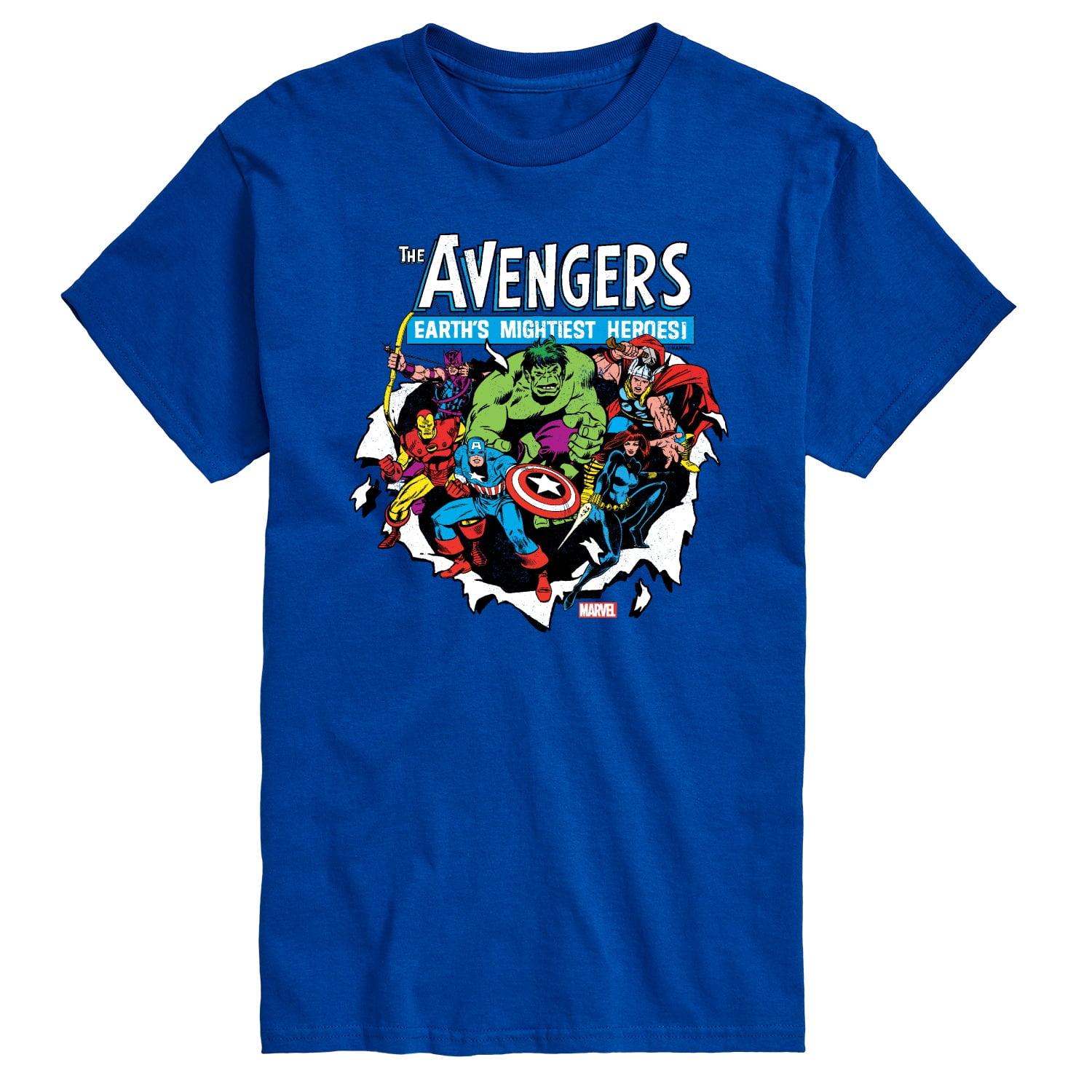 Marvel The Avengers - Paper Rip - Adult Short Sleeve Graphic T-Shirt ...