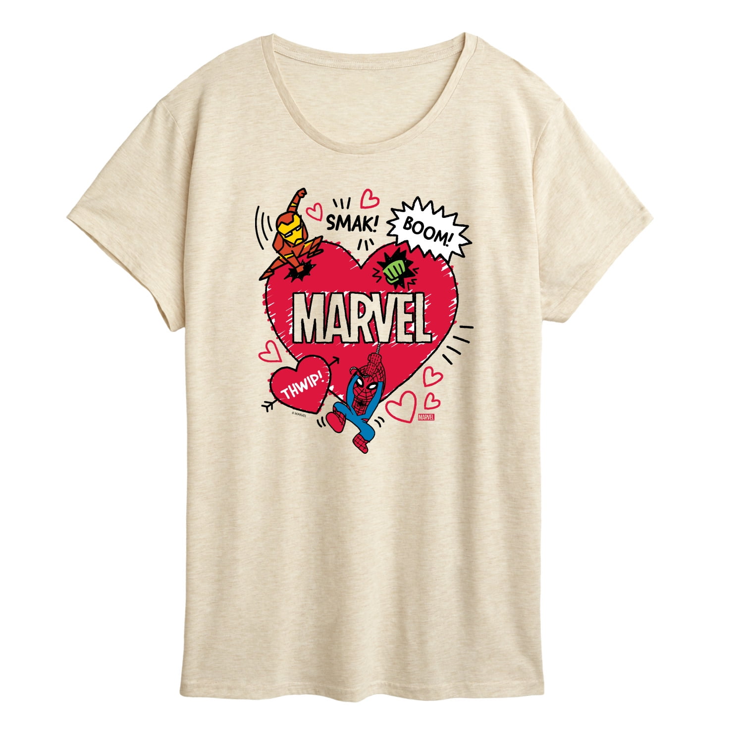 Marvel The Avengers - Valentines Doodle - Women's Short Sleeve Graphic ...