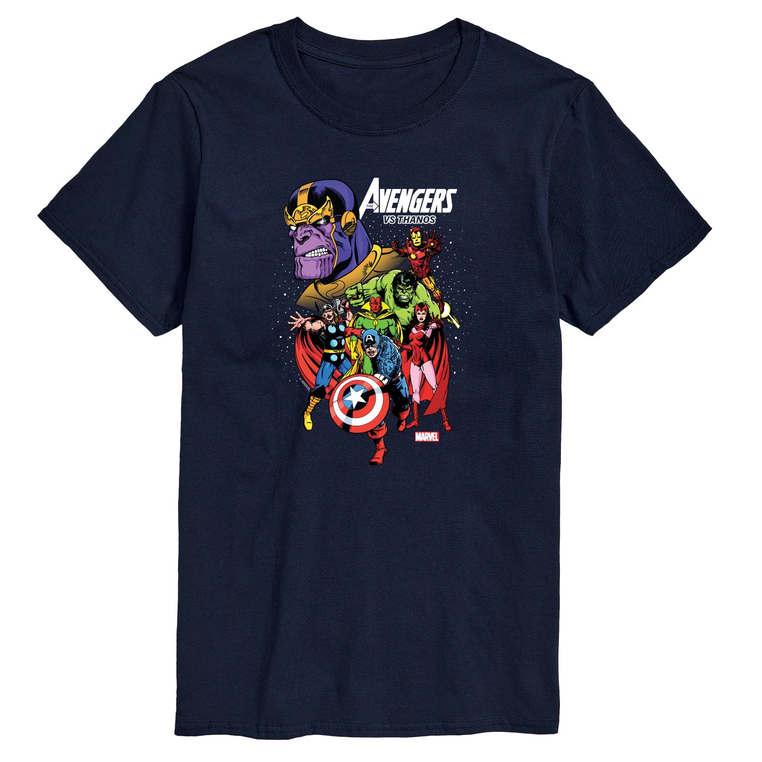 Marvel The Avengers - Vs Thanos - Adult Short Sleeve Graphic T-Shirt ...